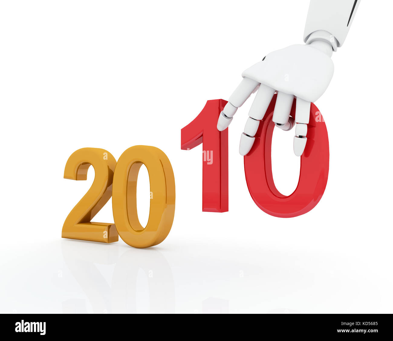 Robotic hand making number 2010 Stock Photo - Alamy