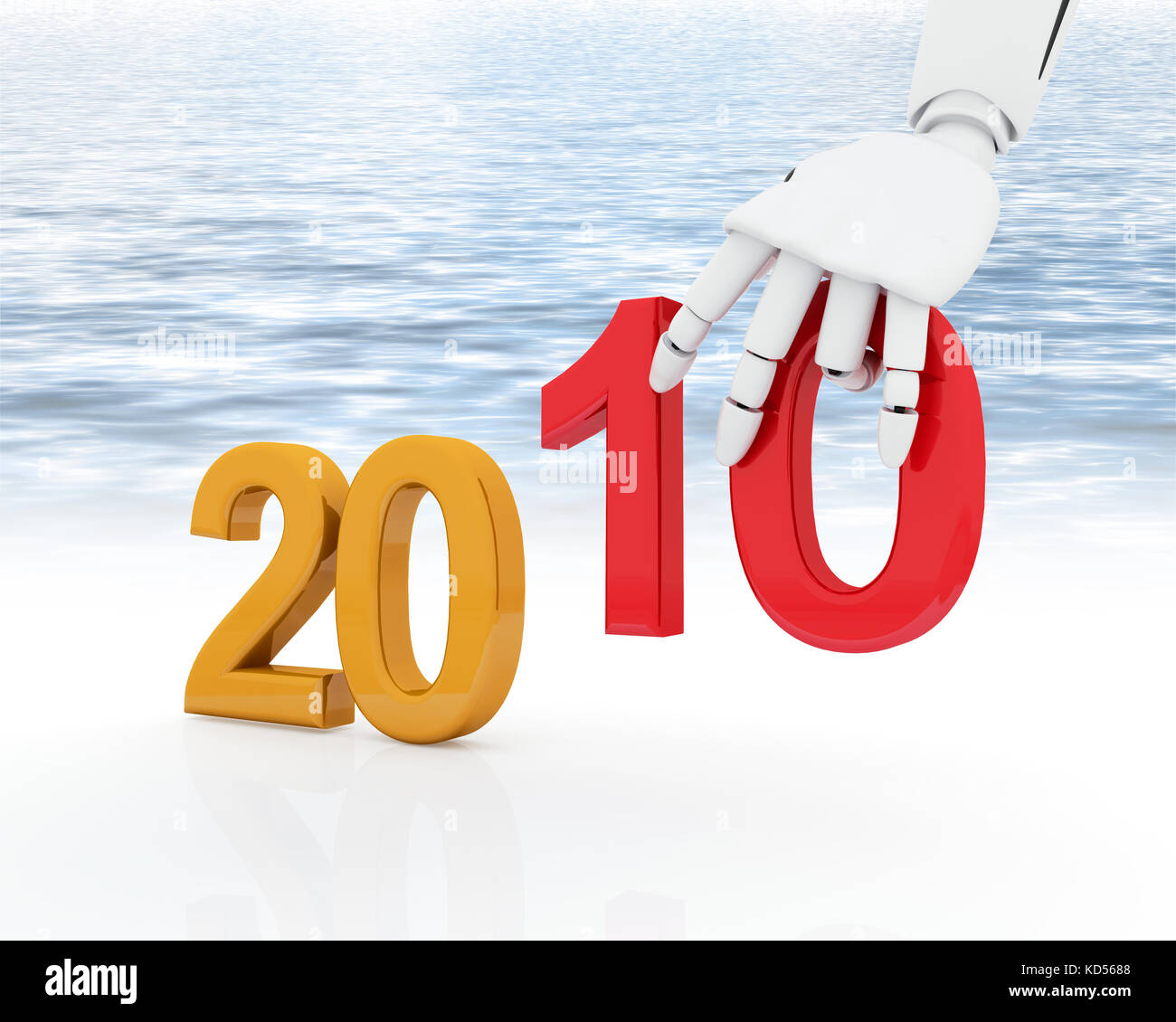 Robotic hand making number 2010 Stock Photo - Alamy