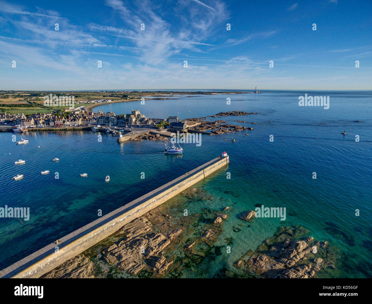 Barfleur (northern France): aerial view of the harbour. (Not available ...