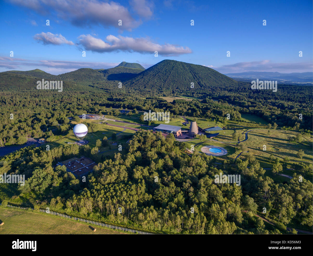 Aerial view of Vulcania, European Park of Volcanism in the Regional ...