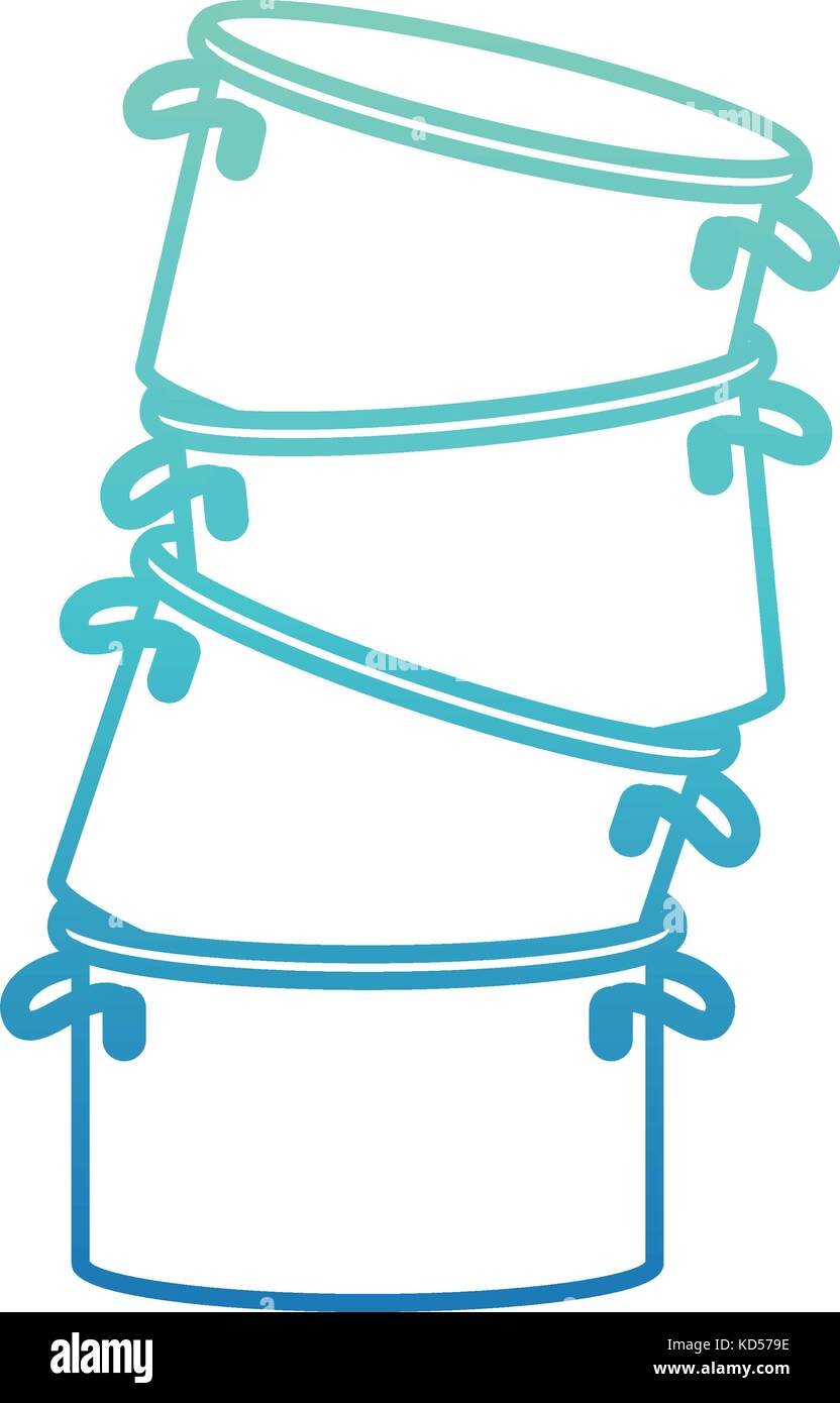 cooking pot stack degraded blue color contour Stock Vector Image & Art ...