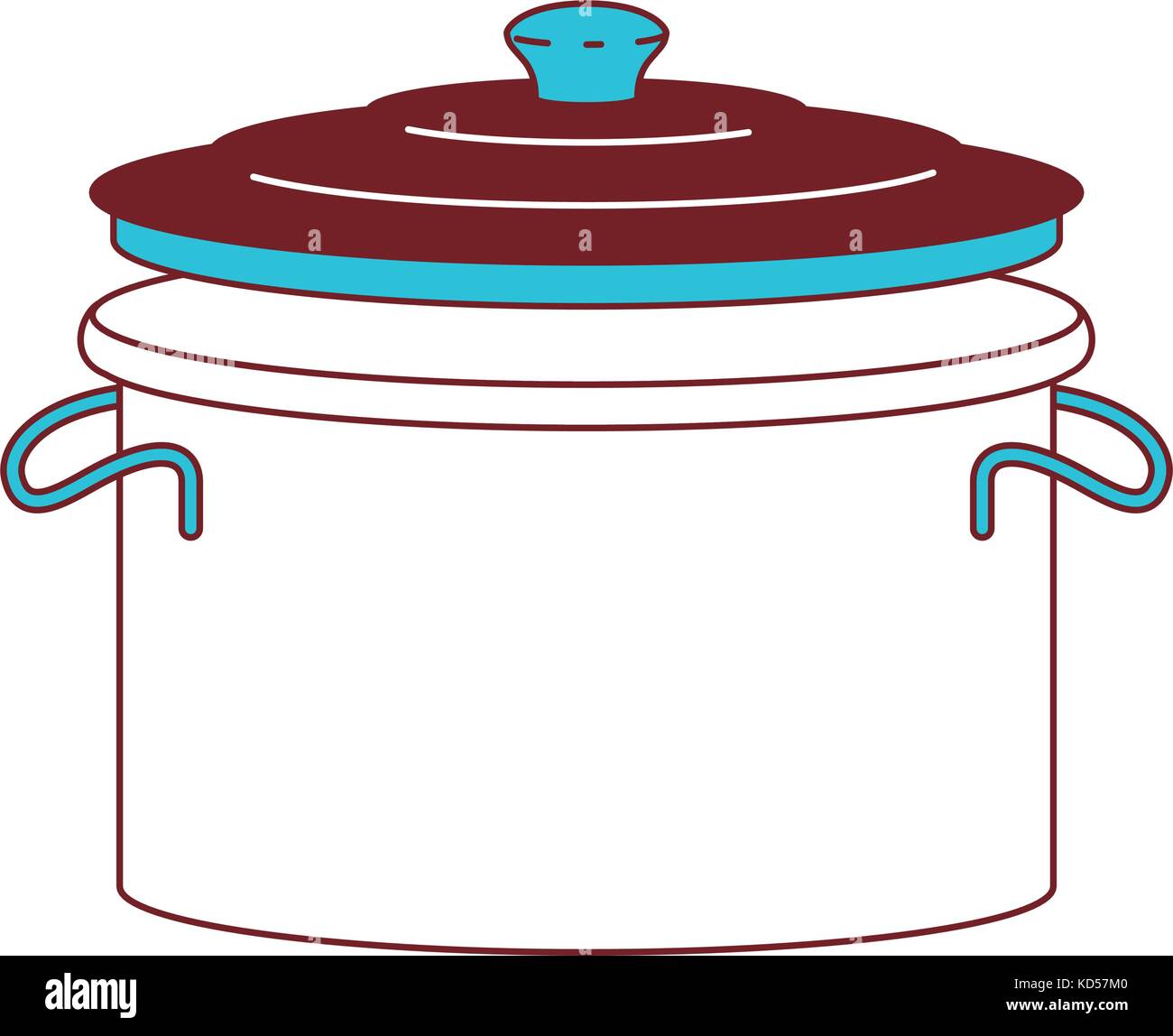 cooking pot with lid color sections silhouette Stock Vector Image & Art ...