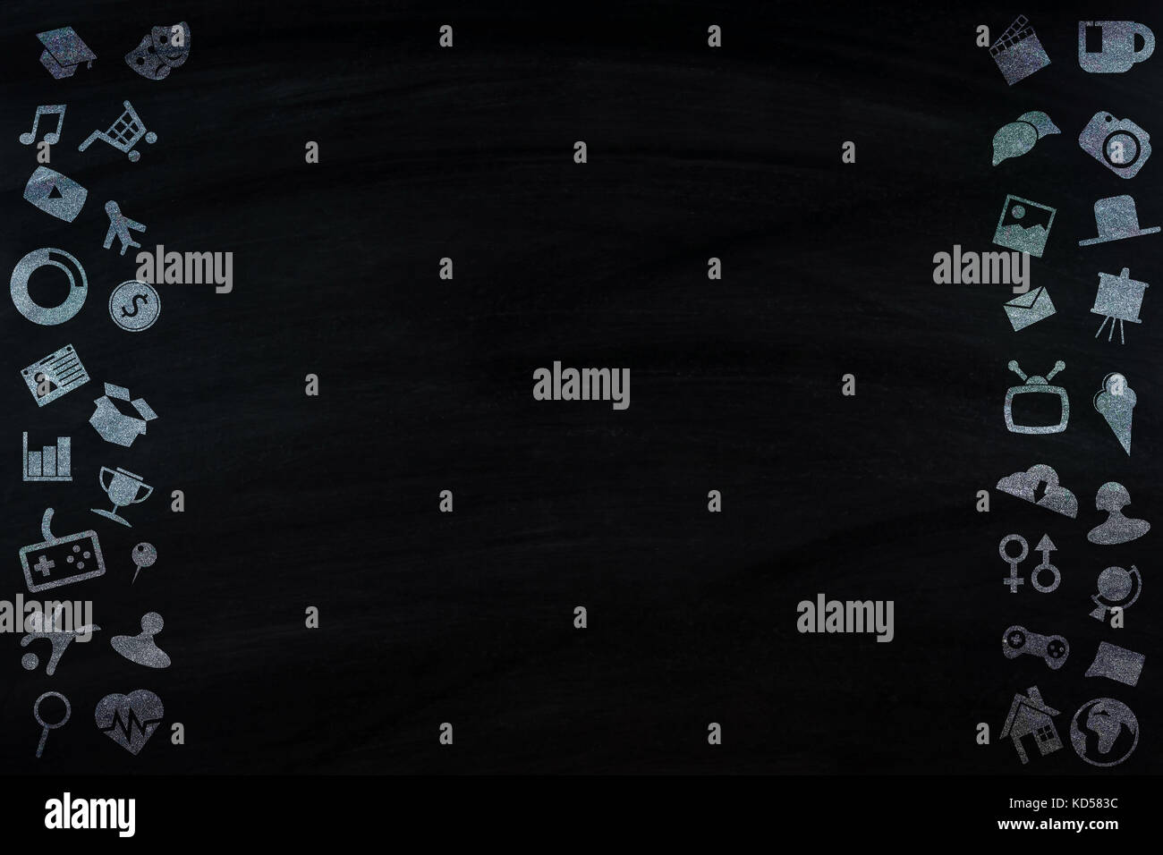 icon on blackboard , symbol Stock Photo - Alamy