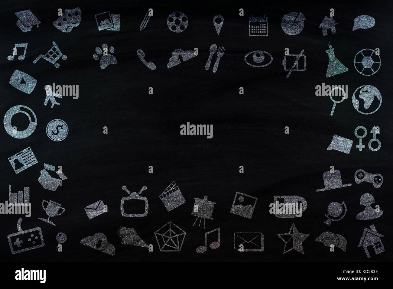 icon on blackboard , symbol Stock Photo - Alamy