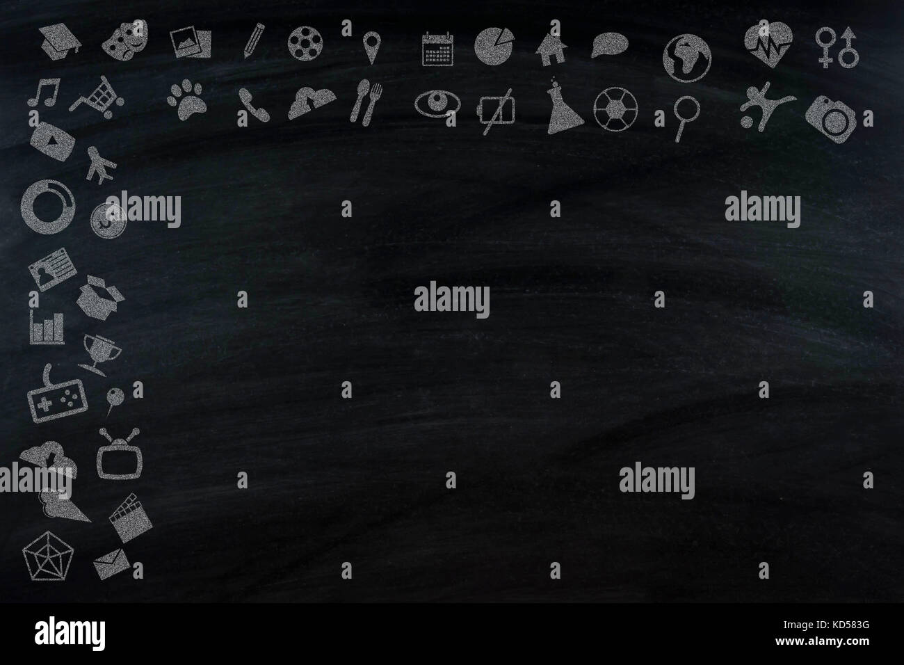 icon on blackboard , symbol Stock Photo - Alamy