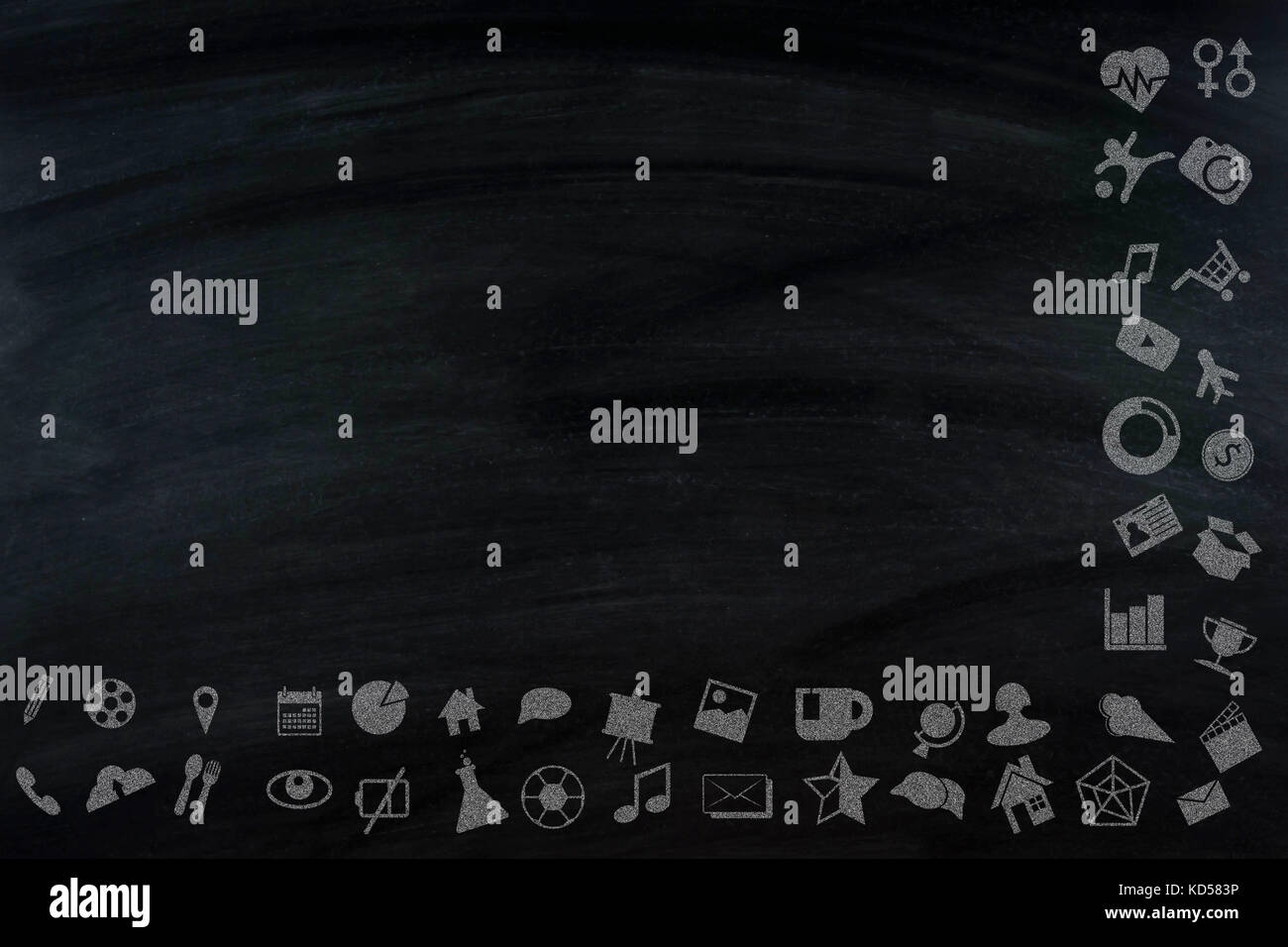 icon on blackboard , symbol Stock Photo - Alamy