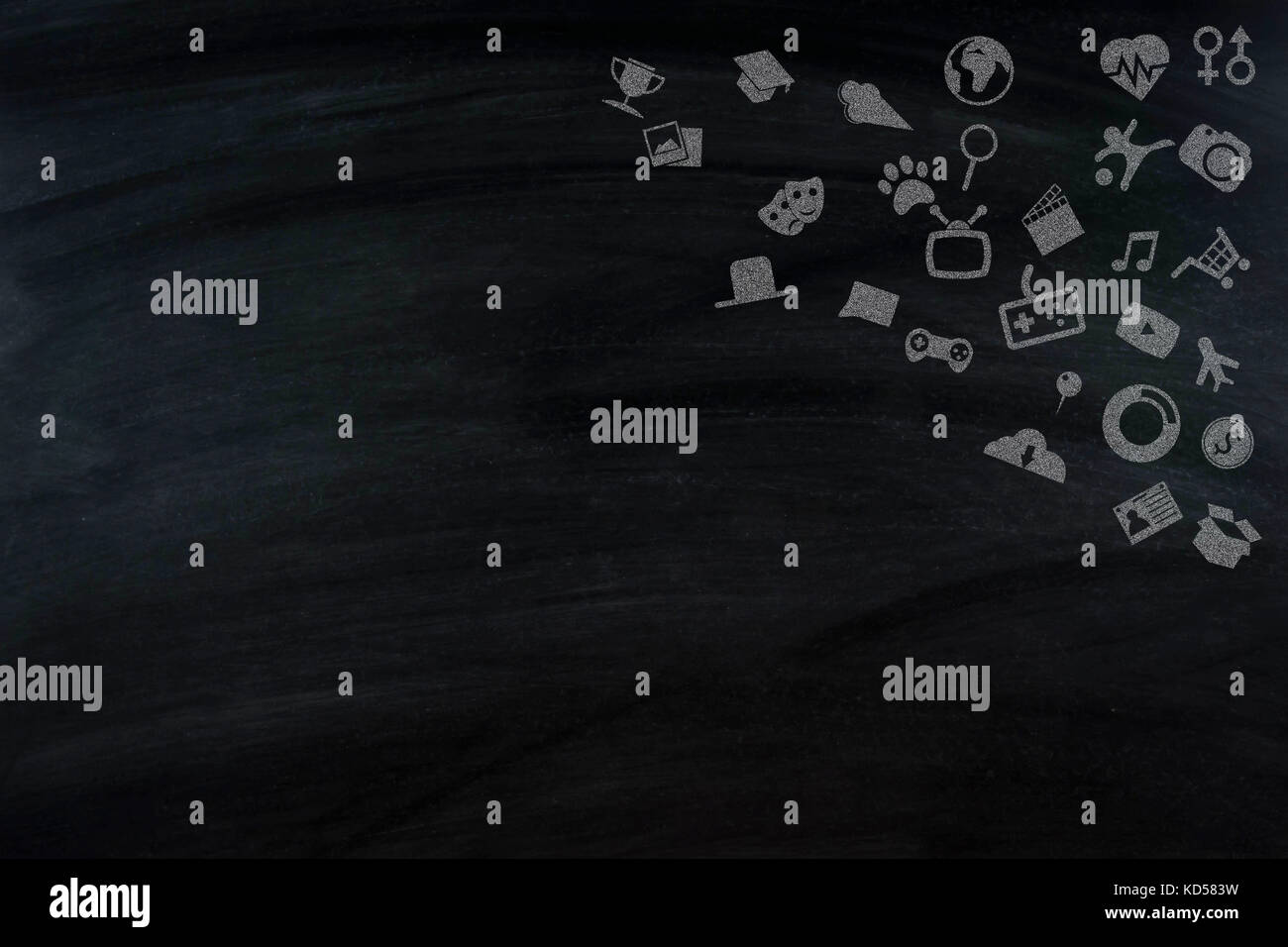 icon on blackboard , symbol Stock Photo - Alamy