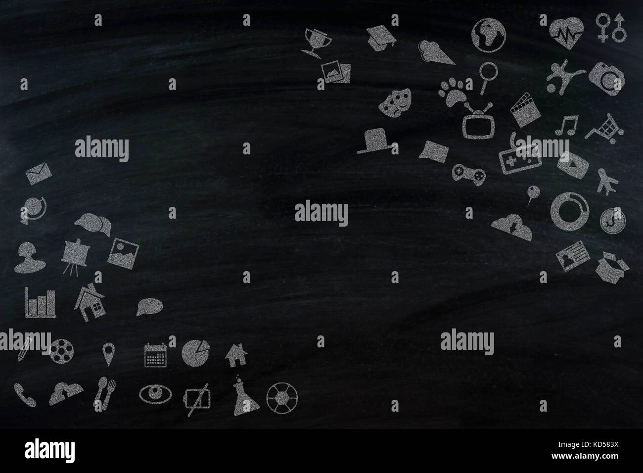 icon on blackboard , symbol Stock Photo - Alamy