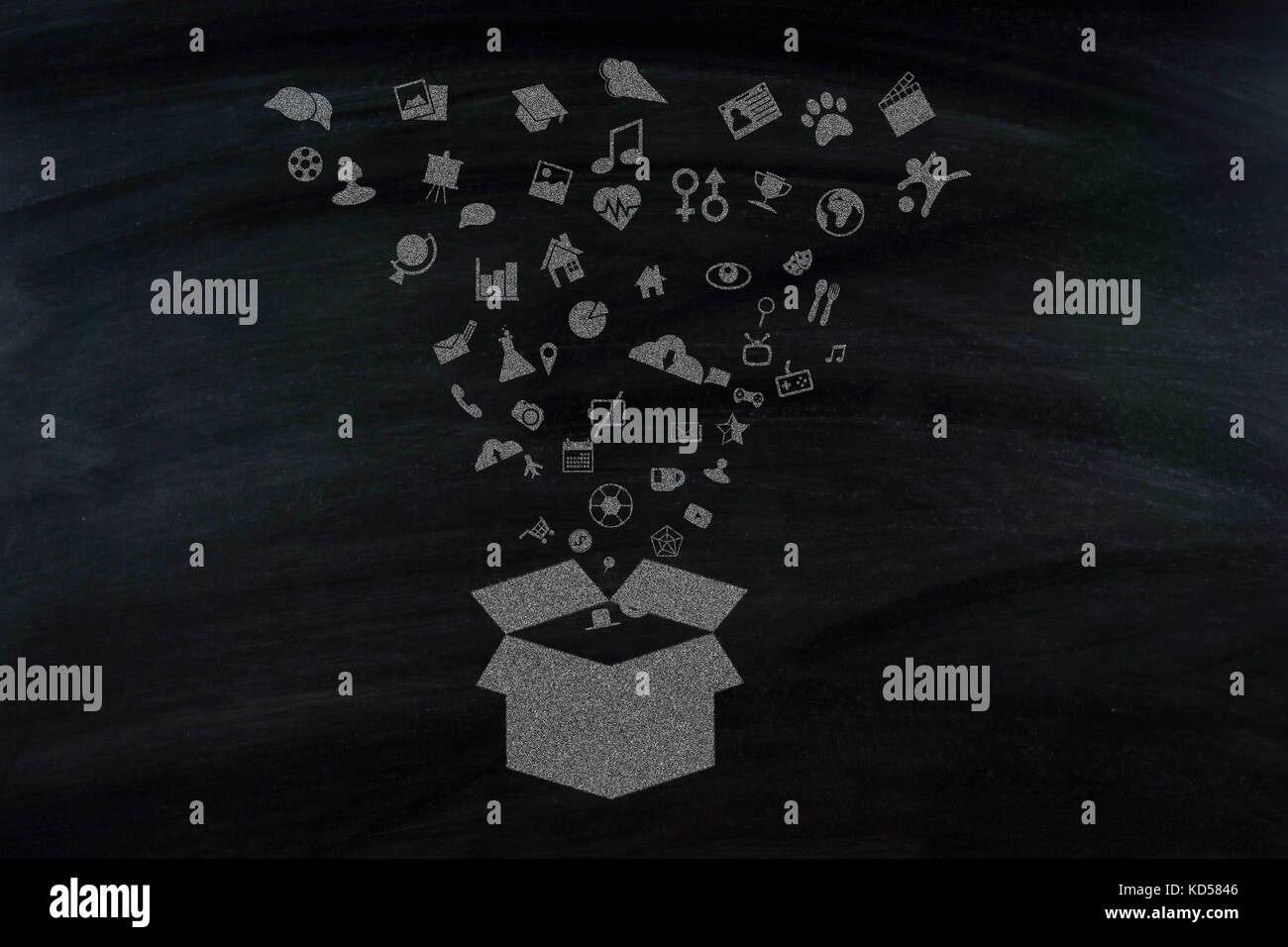 icon on blackboard , symbol Stock Photo - Alamy