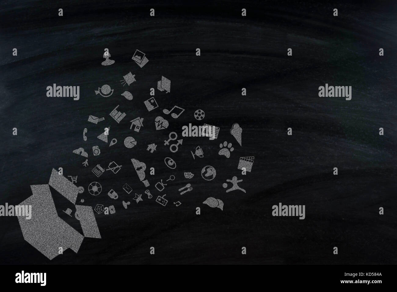 icon on blackboard , symbol Stock Photo - Alamy