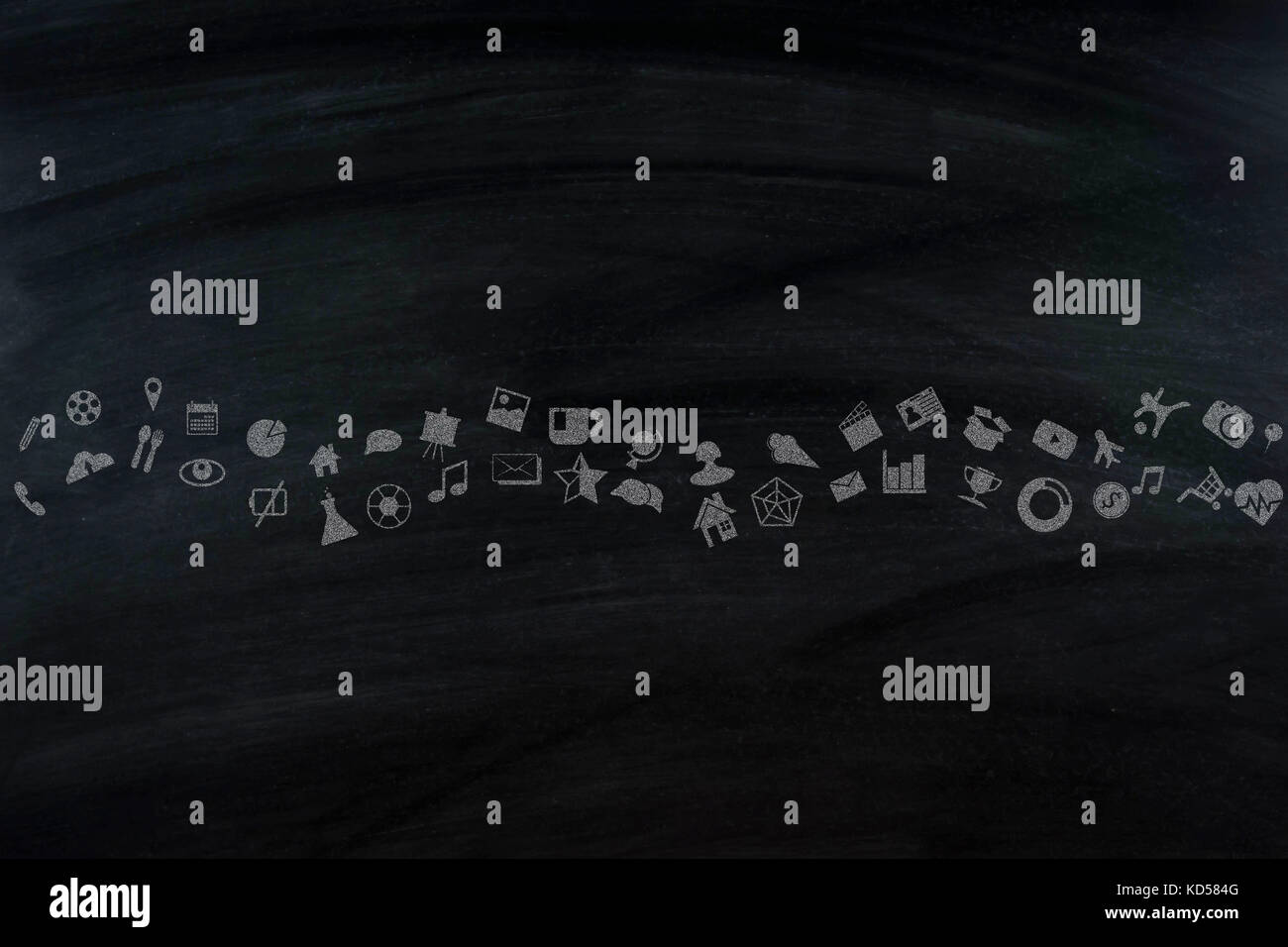 icon on blackboard , symbol Stock Photo - Alamy