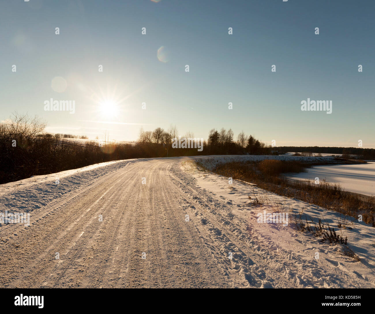 rural road, snow Stock Photo - Alamy