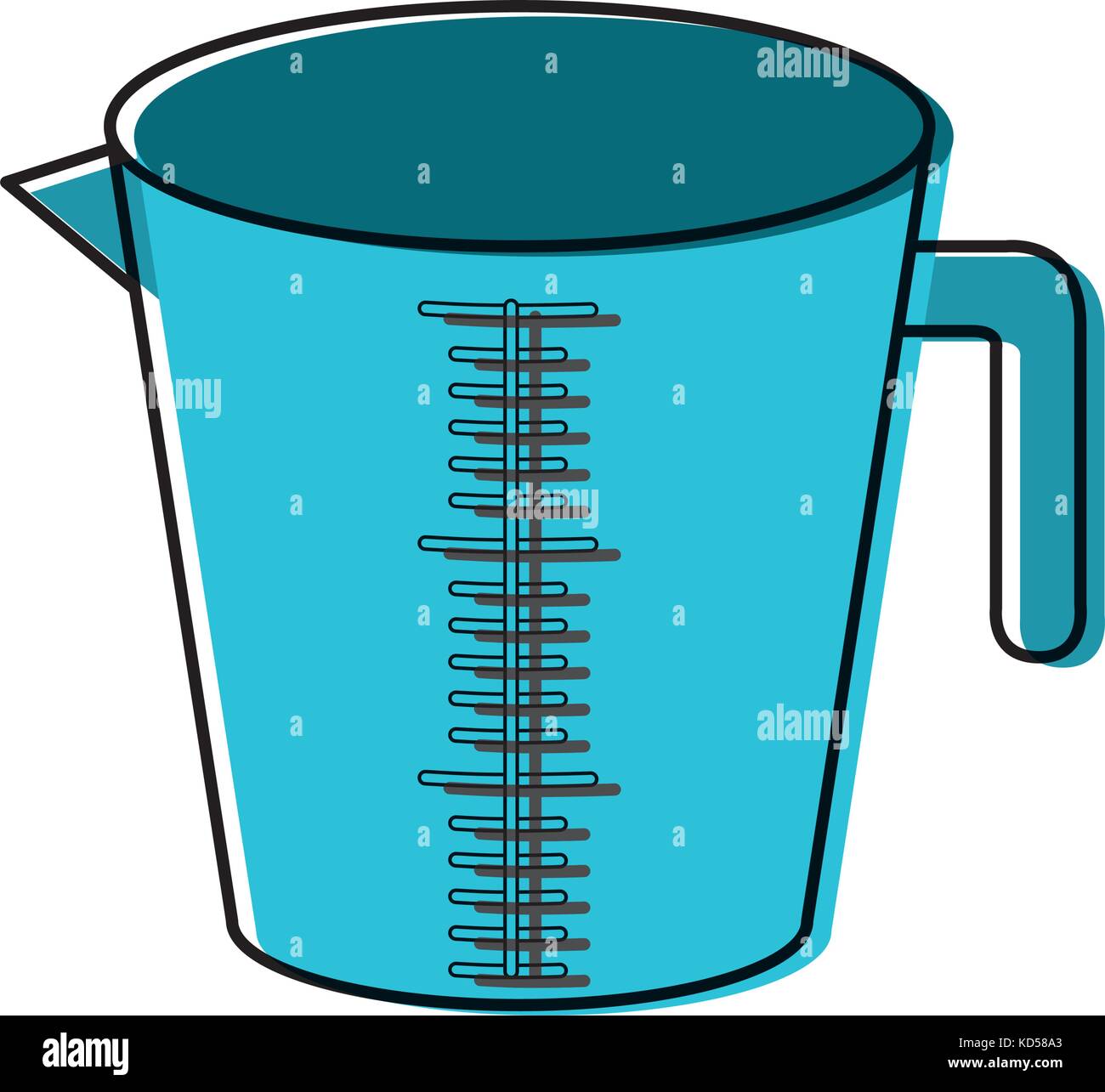 jar with handle and measure scale colorful watercolor silhouette Stock ...