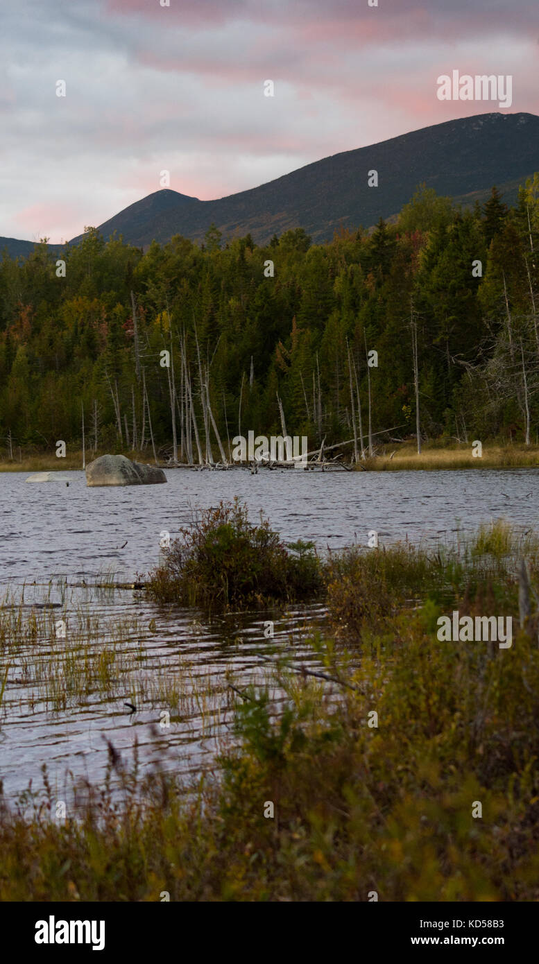 Stump Pond in Baxter State Park Maine with fall foliage in the ...
