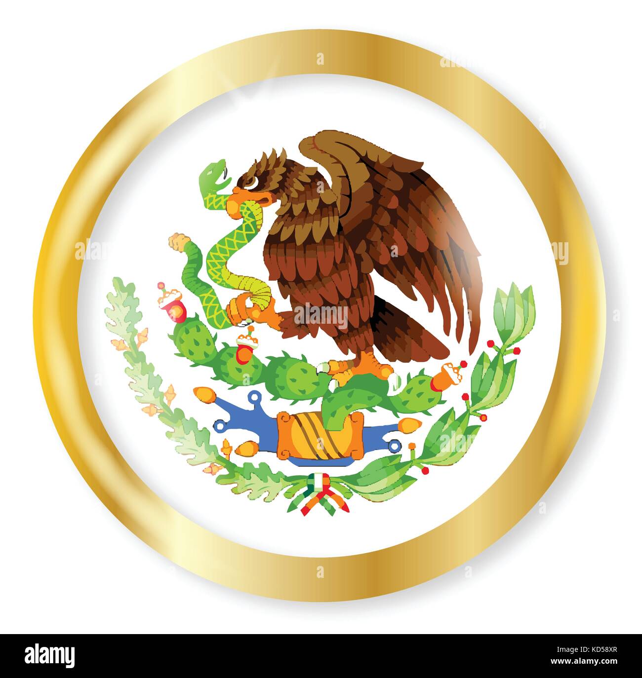 Flag emblem of the South American country of Mexico Stock Vector Image ...