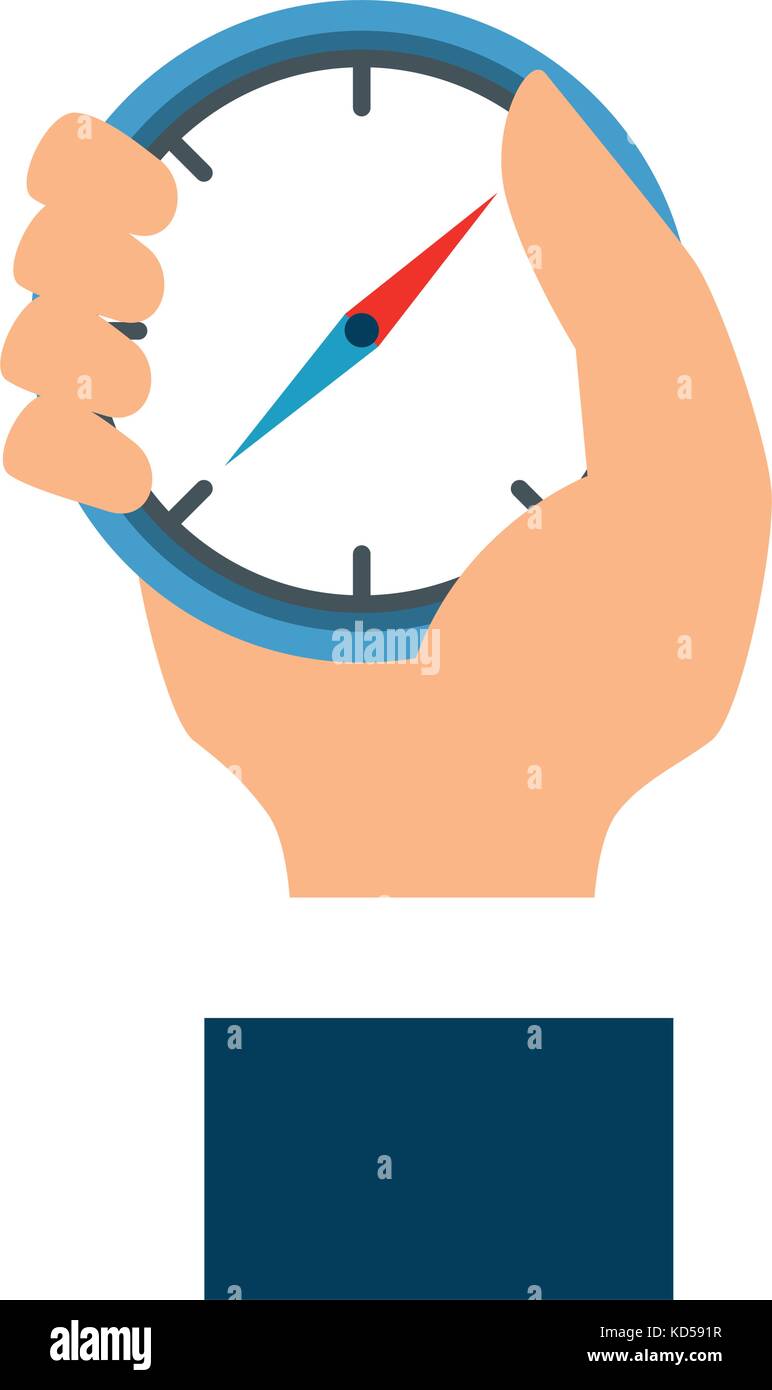 Hand Human With Chronometer Timer Isolated Icon Vector Illustration Design Stock Vector Image