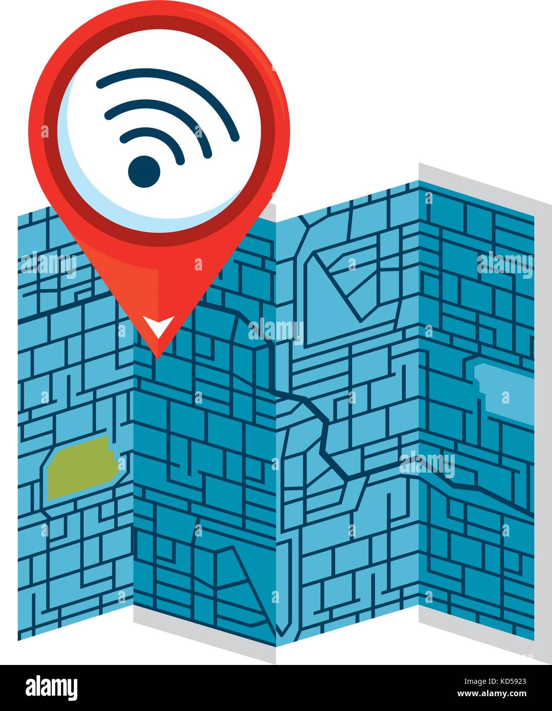 paper map with pointer location isolated icon vector illustration ...