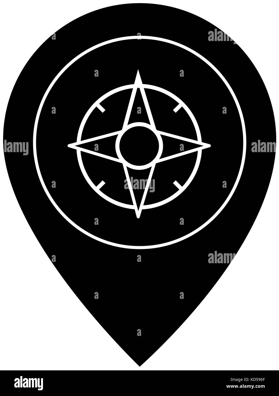 pointer location with compass vector illustration design Stock Vector ...