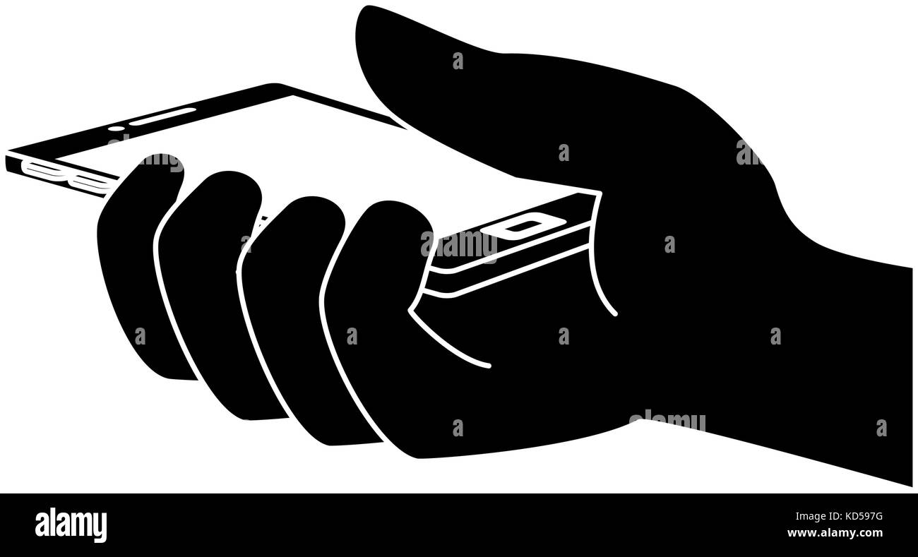 hand user with smartphone device isolated icon vector illustration ...