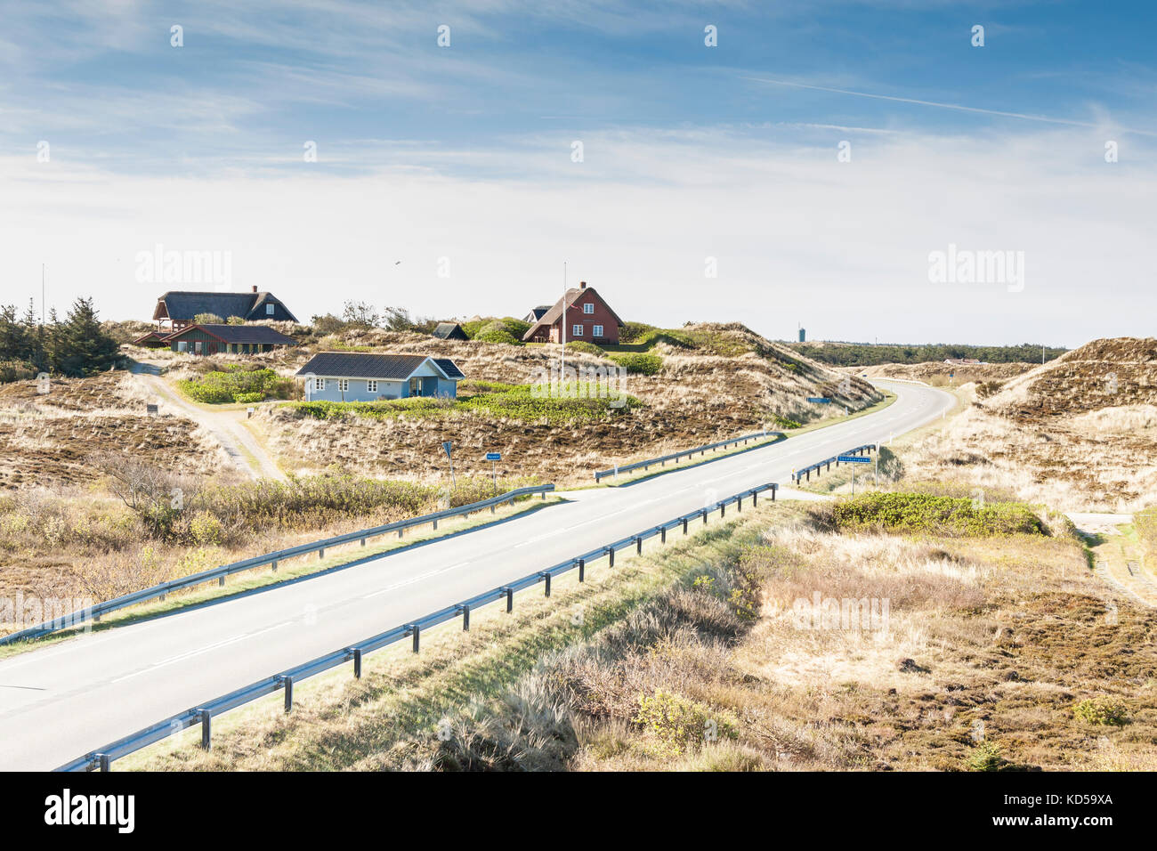 Wooden houses on Holmsland Klit - Denmark, Europe Stock Photo - Alamy