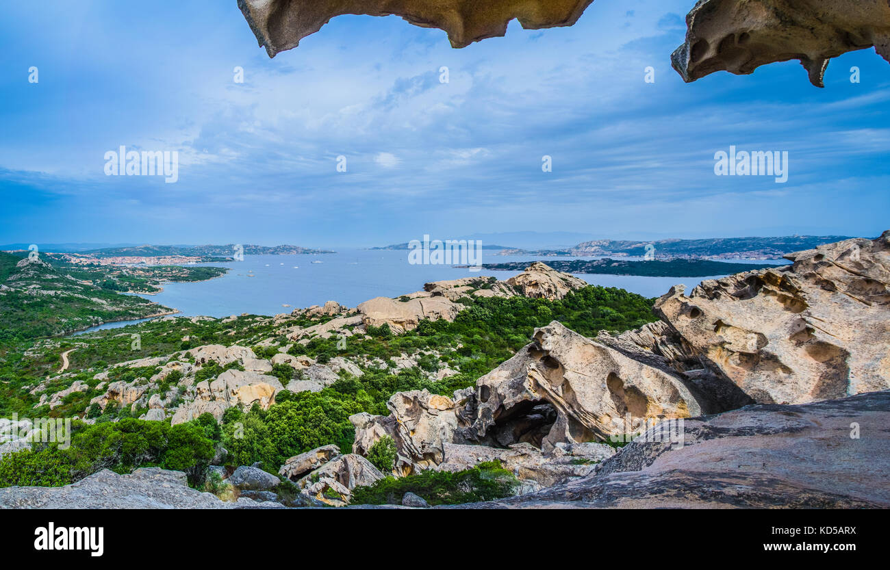 Capo D'orso Palau Sardinia Italy. View from Bear rock. East of the port ...