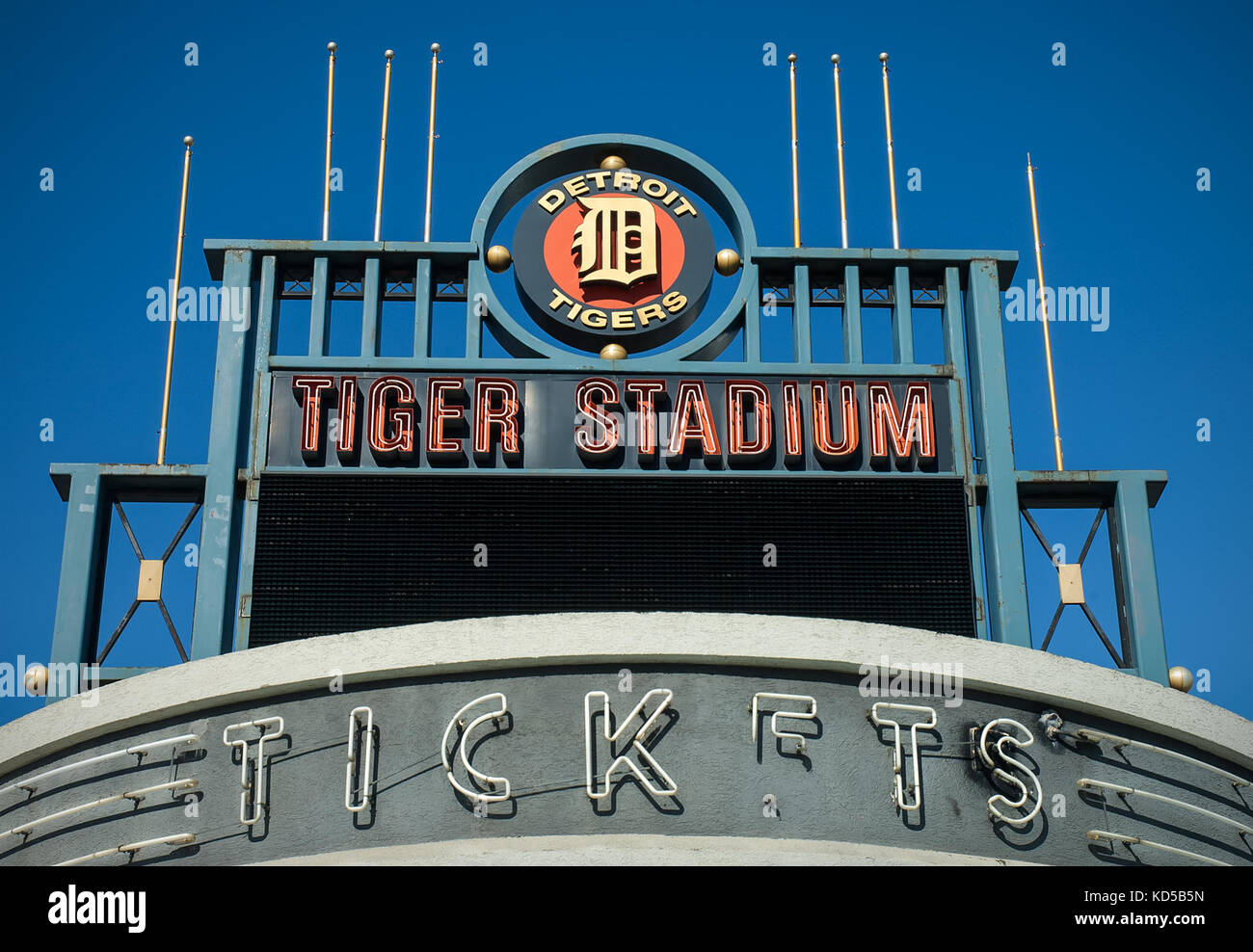 Logo sign at old tiger stadium detroit Stock Photo - Alamy