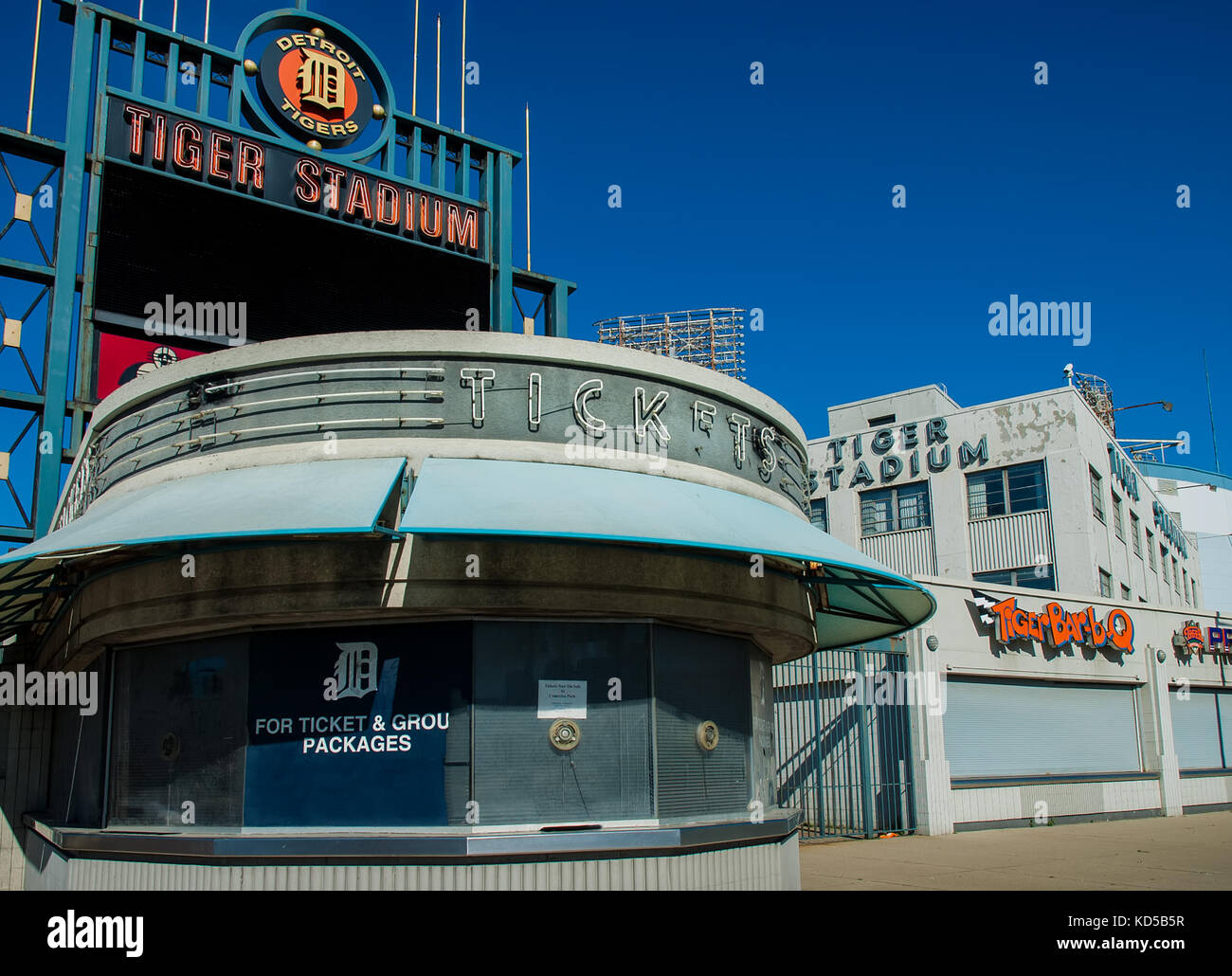 Ticket booth at detroits old tiger stadium Stock Photo - Alamy