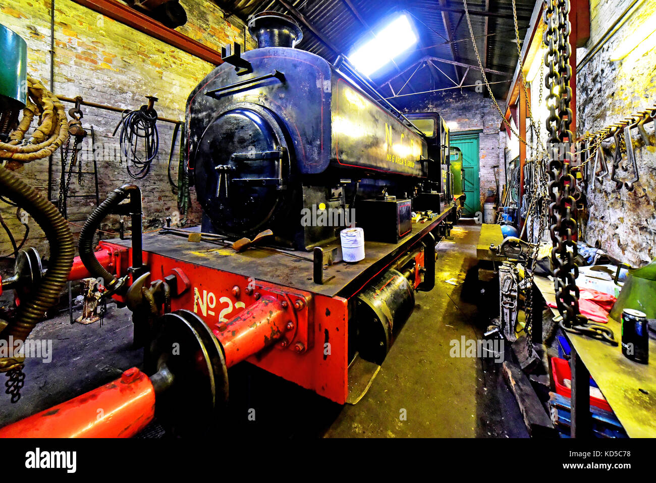 Gateshead Springwell Bowes Railway museum NCB steam engine No22 in shed ...