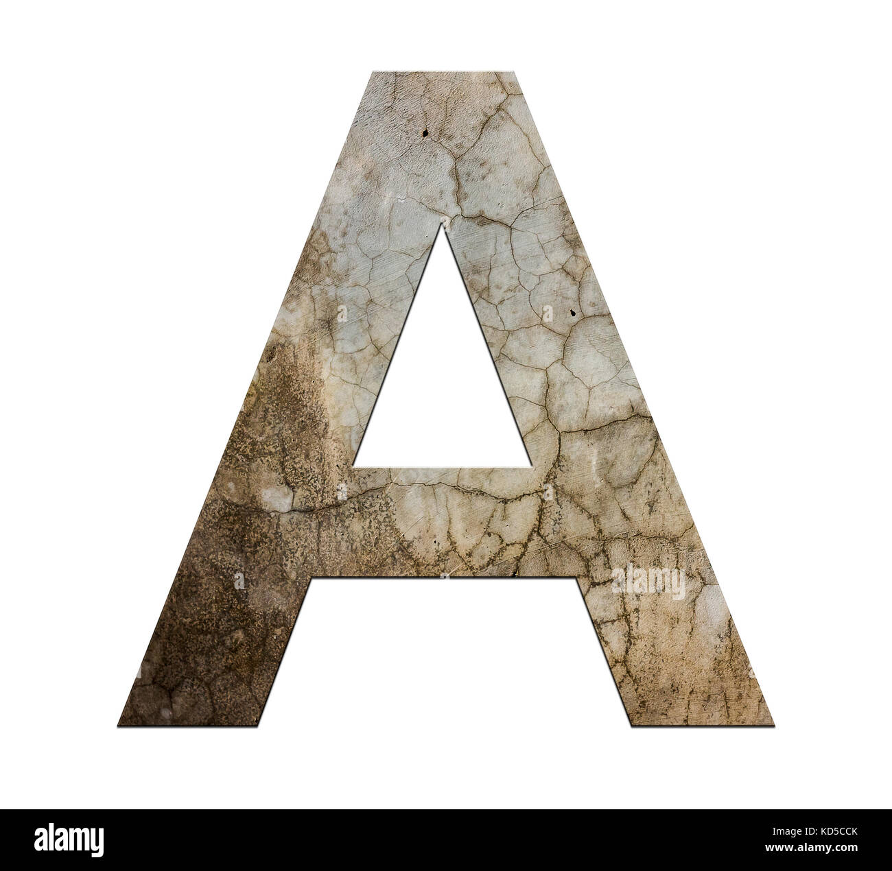 letter a cracked cement texture isolate Stock Photo - Alamy