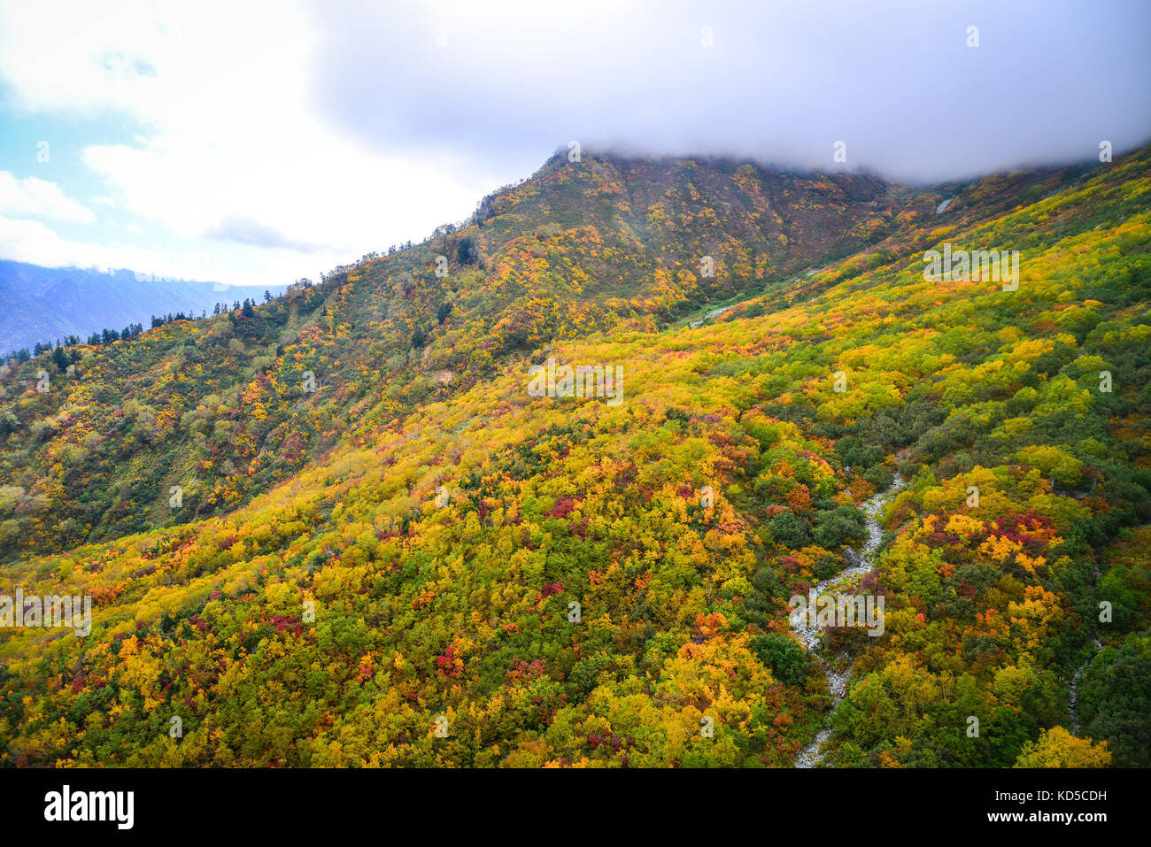 Landscape of Mt. Tate at autumn in Toyama, Japan. Mt. Tate (Tateyama ...