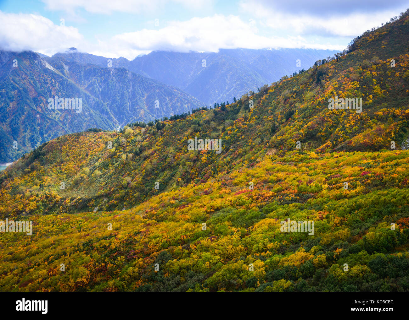 Mount Tate at autumn in Toyama, Japan. Mt. Tate (Tateyama) is one of ...