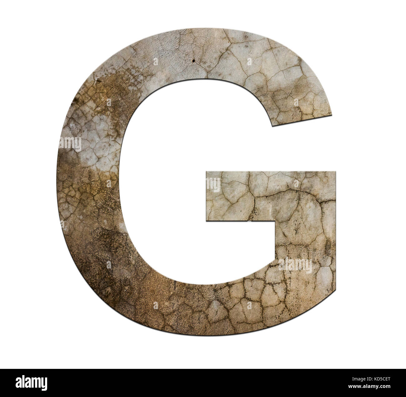 g letter cracked cement texture isolate Stock Photo - Alamy