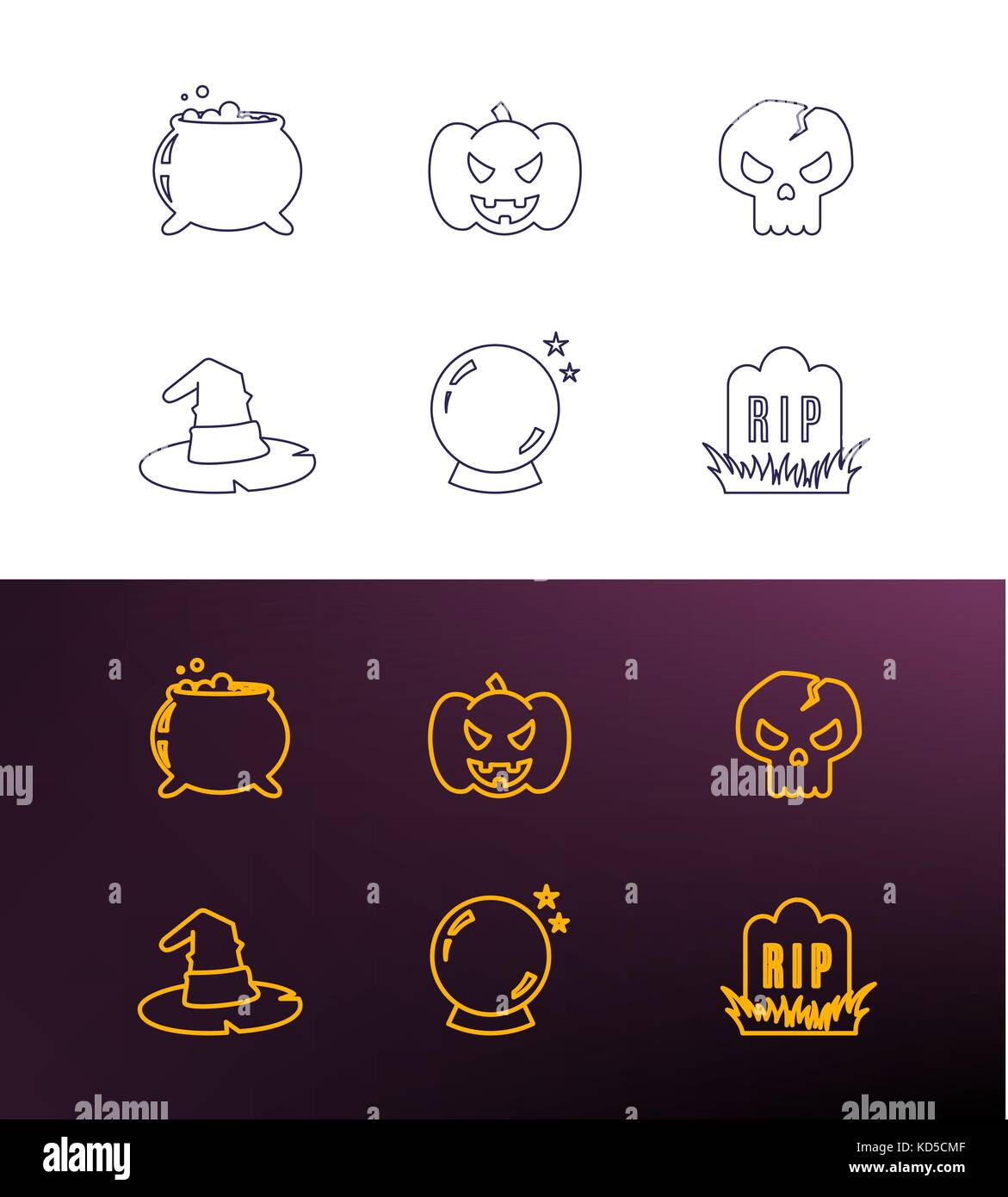 Halloween thin line icons for web and mobile. Outline vector icon ...