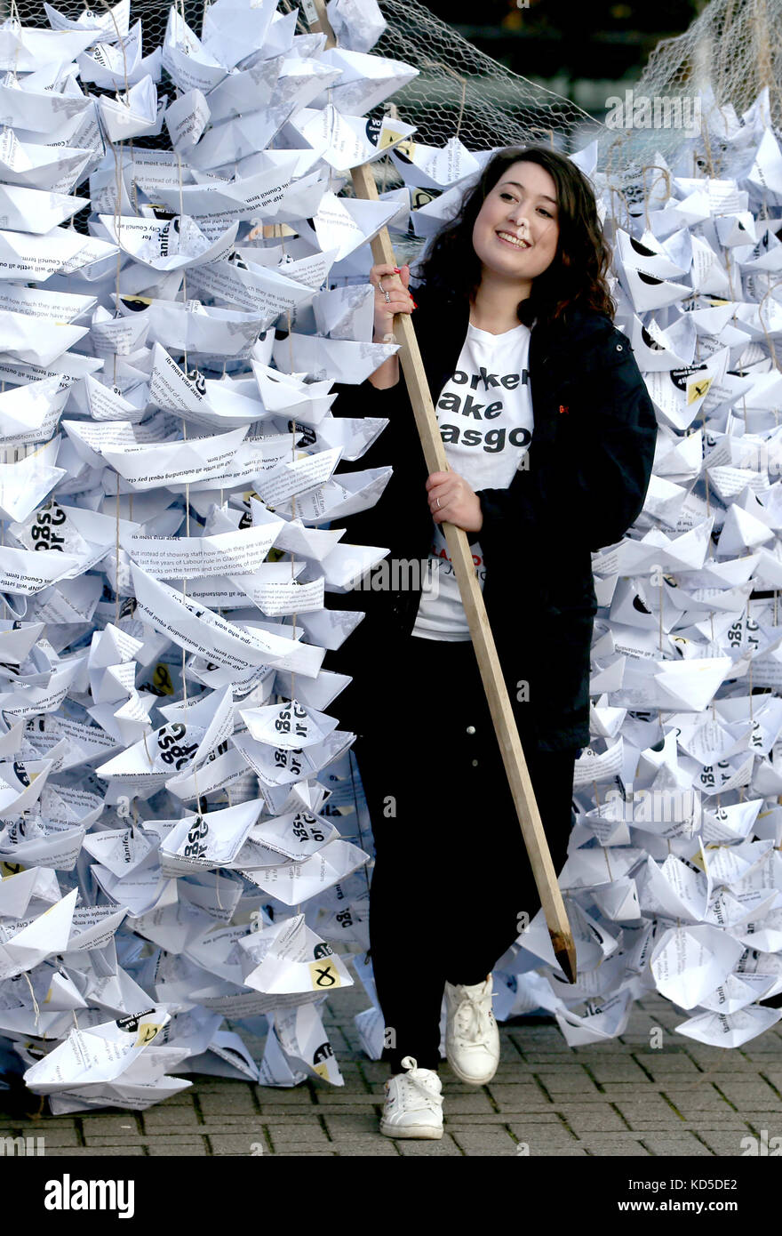 Gmb scotland branch secretary rhea wolfson poses with 2 hi-res stock ...