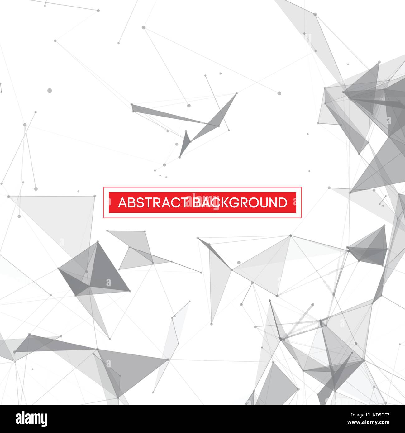 Grey Abstract Network Mesh on White Background with Red Text Frame ...