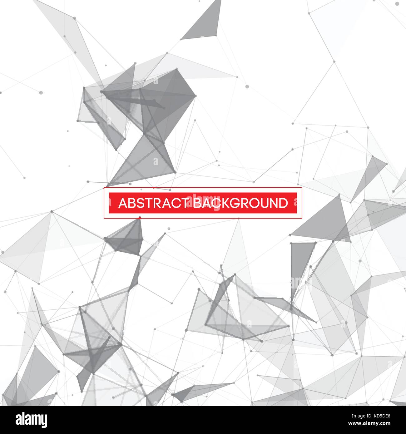 Grey Abstract Network Mesh on White Background with Red Text Frame ...