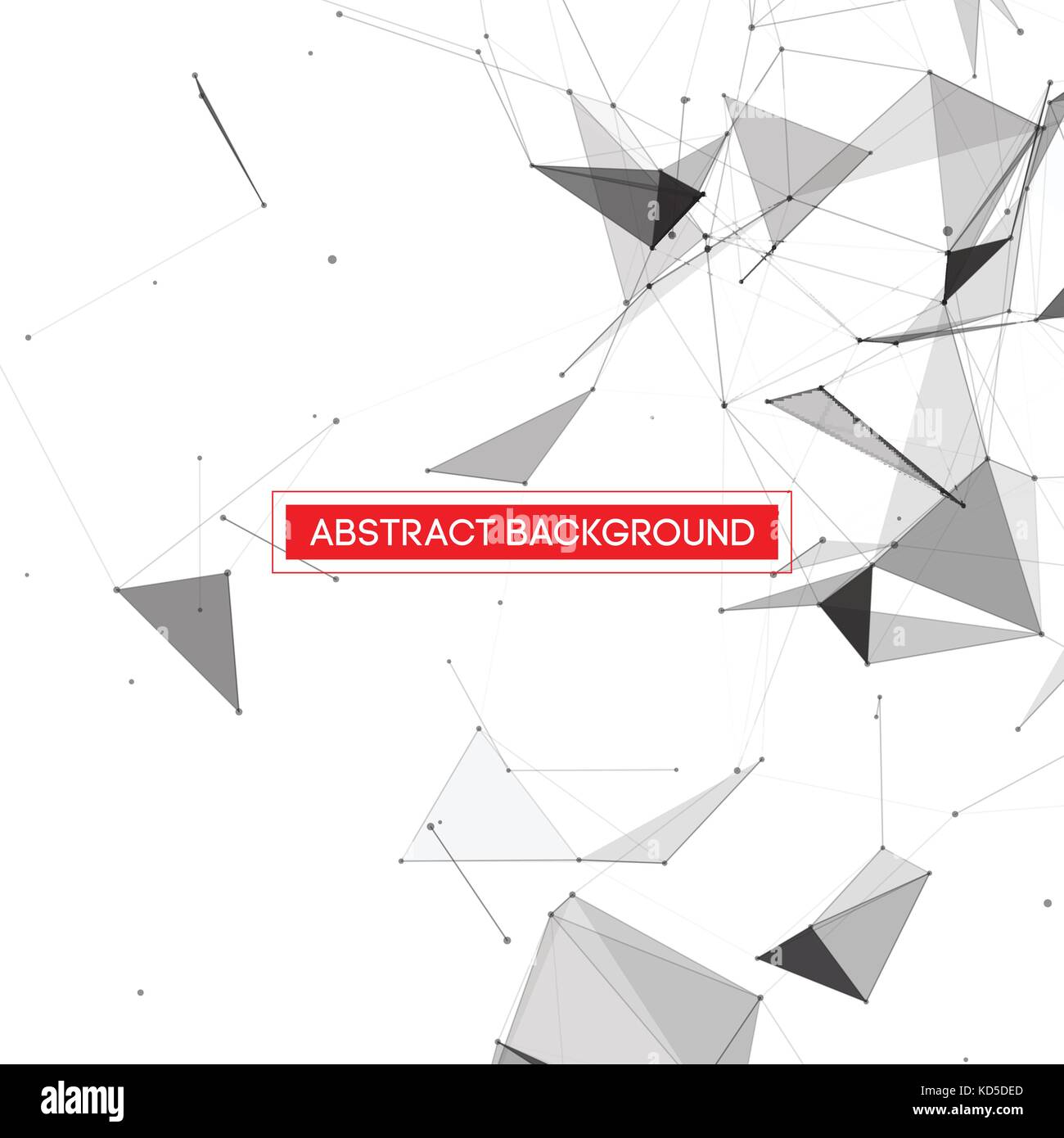 Grey Abstract Network Mesh on White Background with Red Text Frame ...