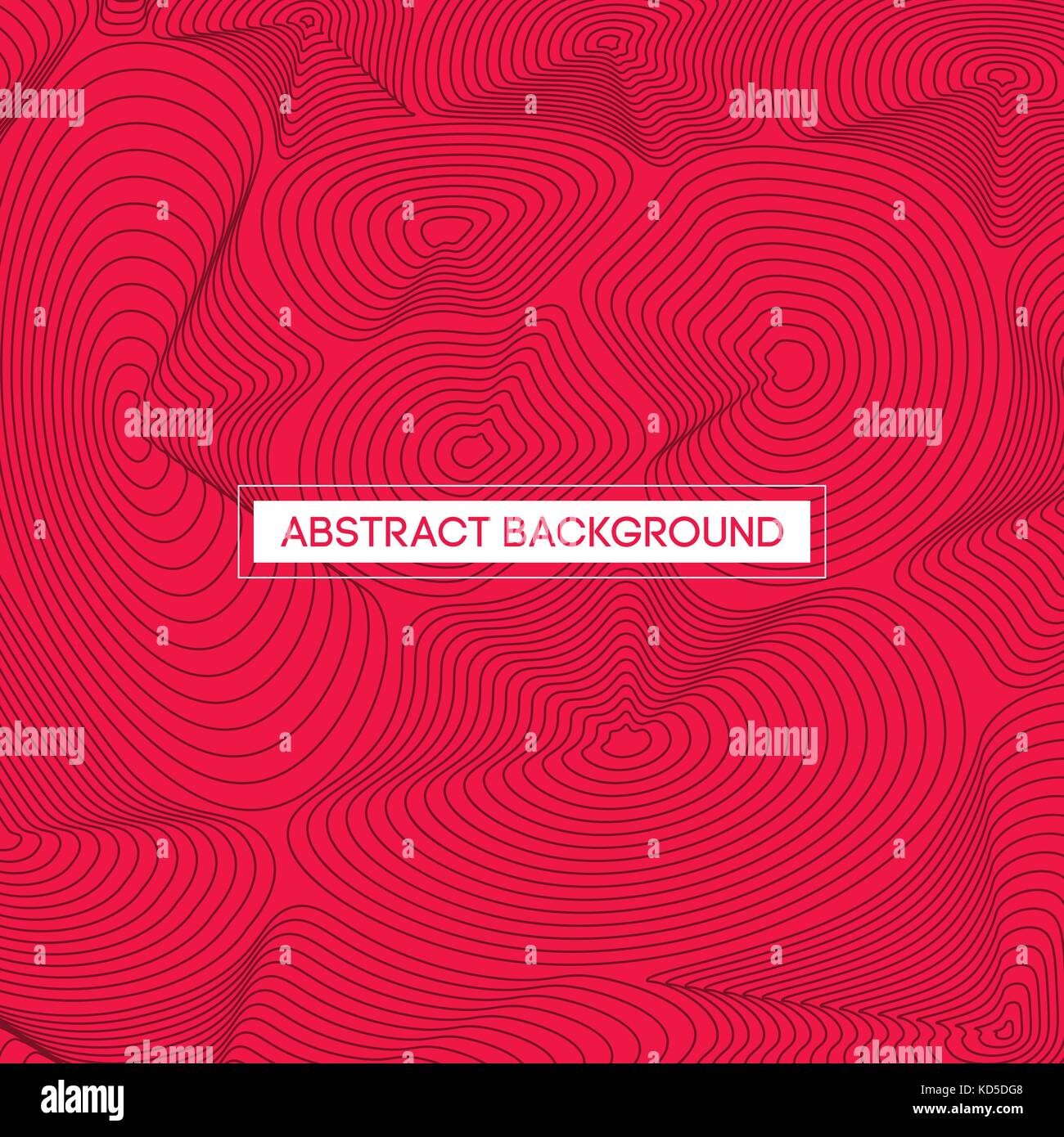 Abstract Black Topographic Lines Map Vector Illustration on Red ...