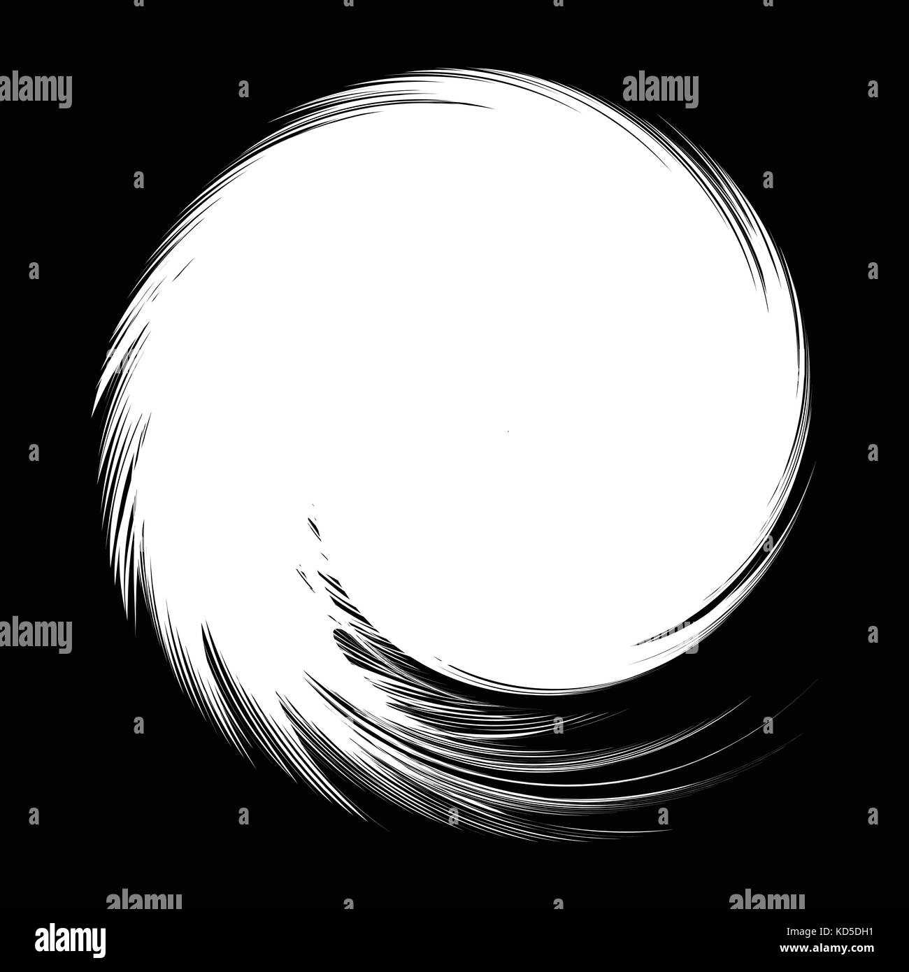 Abstract White Feather Spiral Frame on Black Background Vector ...