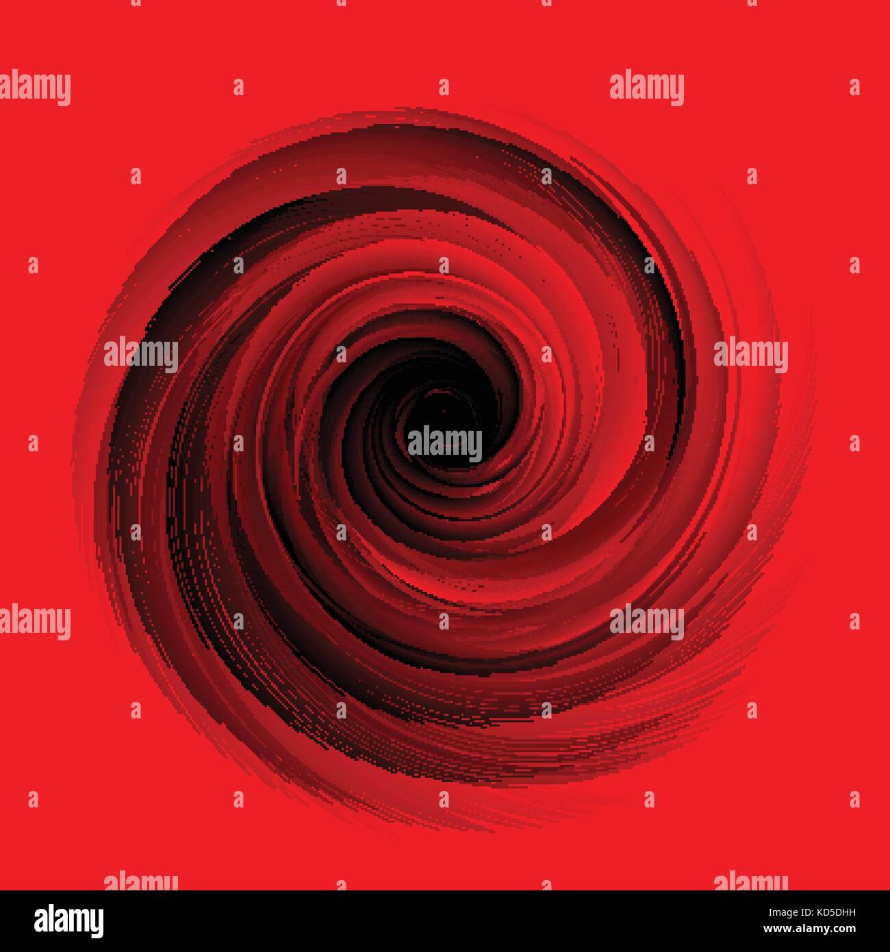Abstract Black Realistic Round Feather Vector Illustration on Red ...