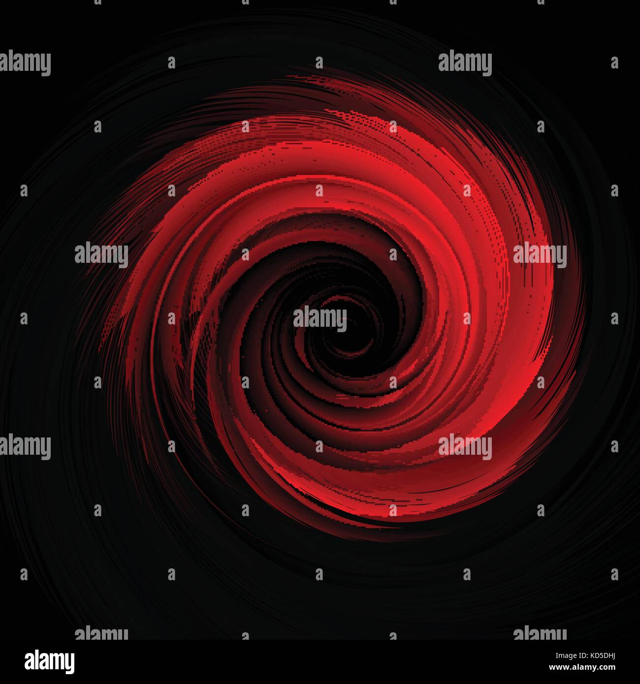 Abstract Red Realistic Rose Vector Illustration on Black Background ...