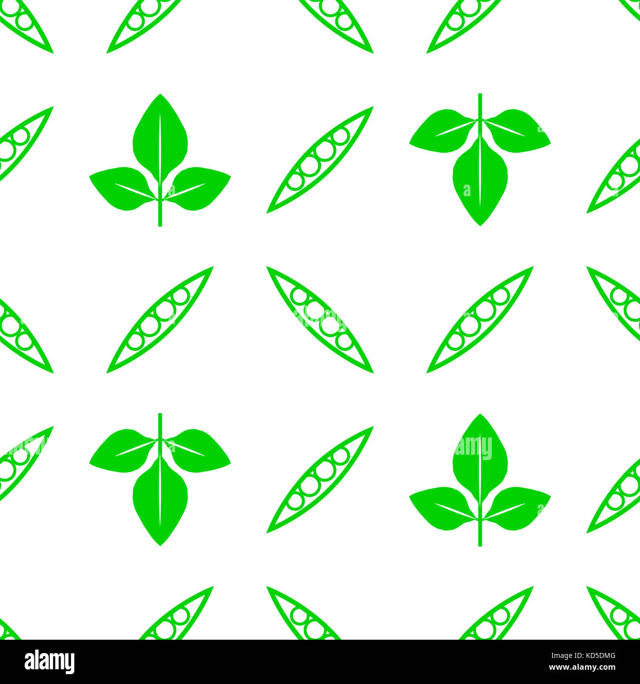 Green Soybeans Seamless Pattern Isolated on White Background Stock ...
