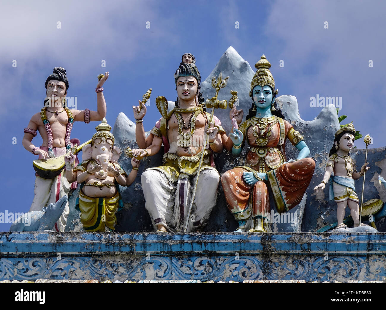 Top of ancient Hindu temple in Mauritius Island. Mauritius, an Indian ...
