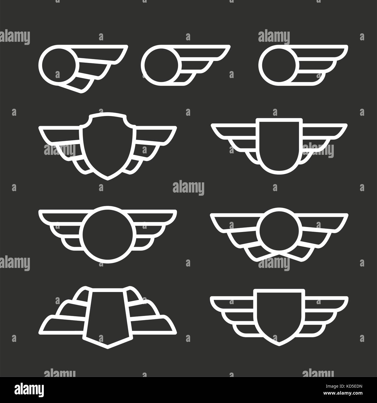 Winged badges and emblems in simple style Stock Vector Image & Art - Alamy