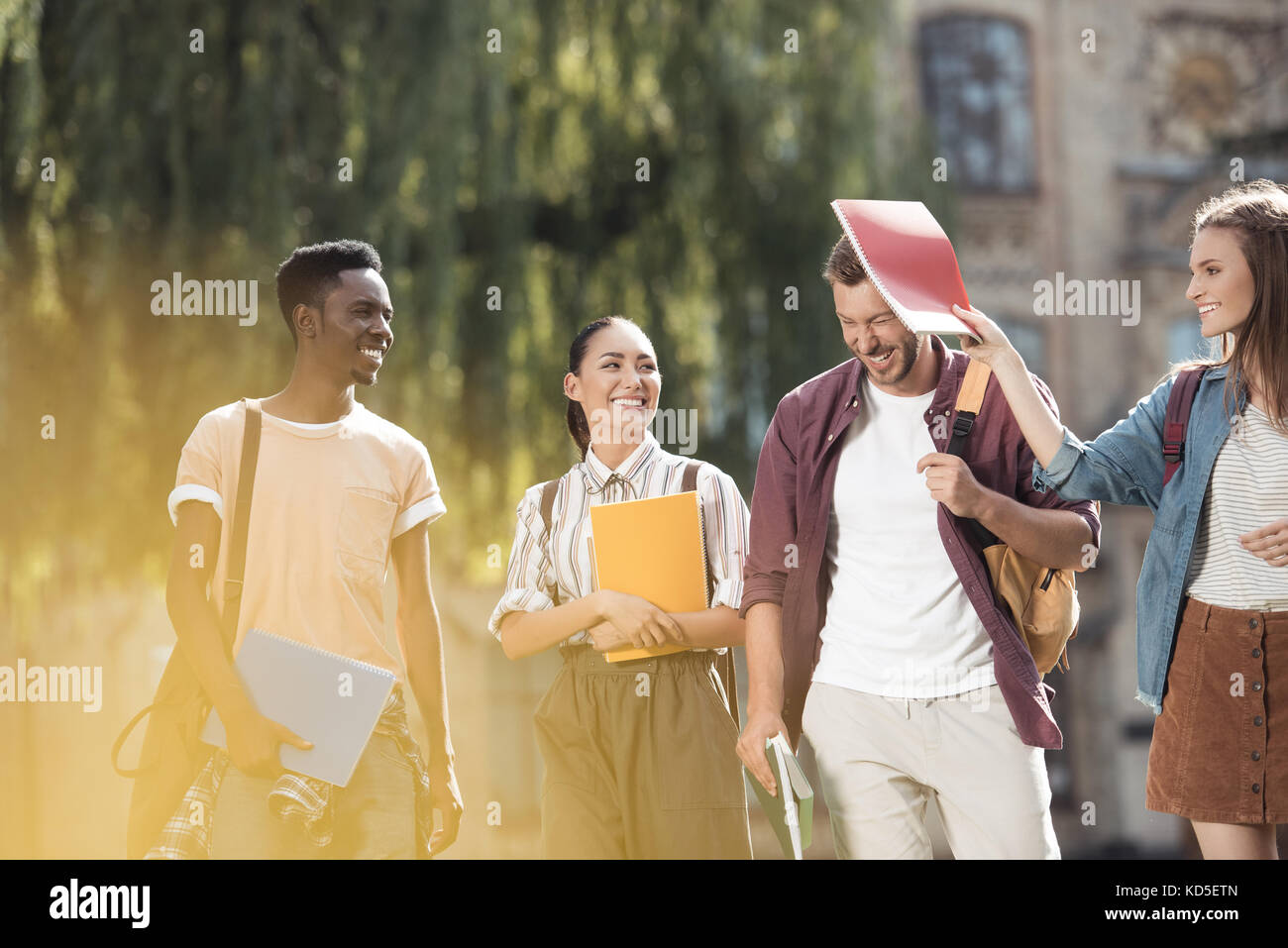 multicultural students having fun together Stock Photo - Alamy