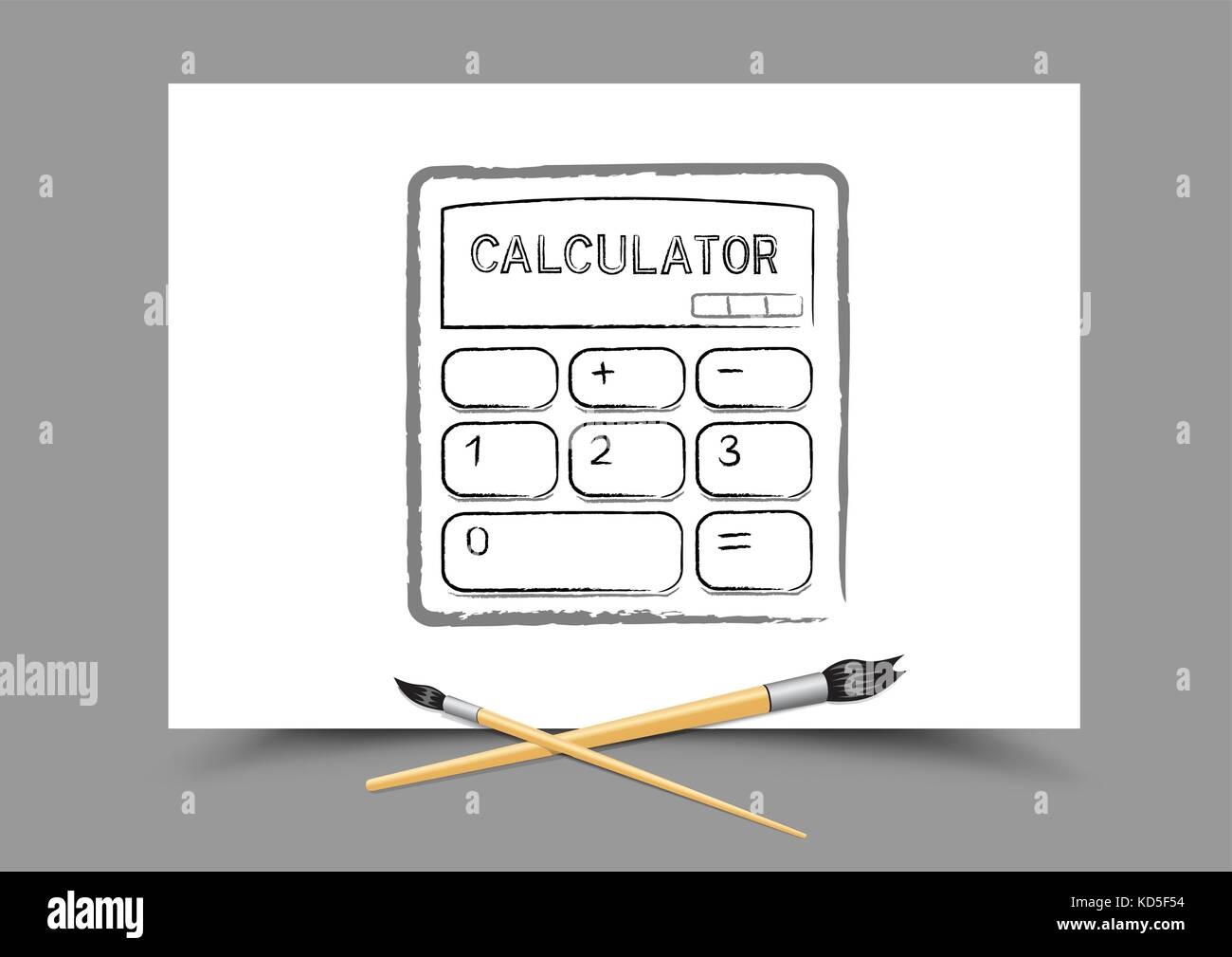 drawing calculator on white paper Stock Vector Image & Art - Alamy