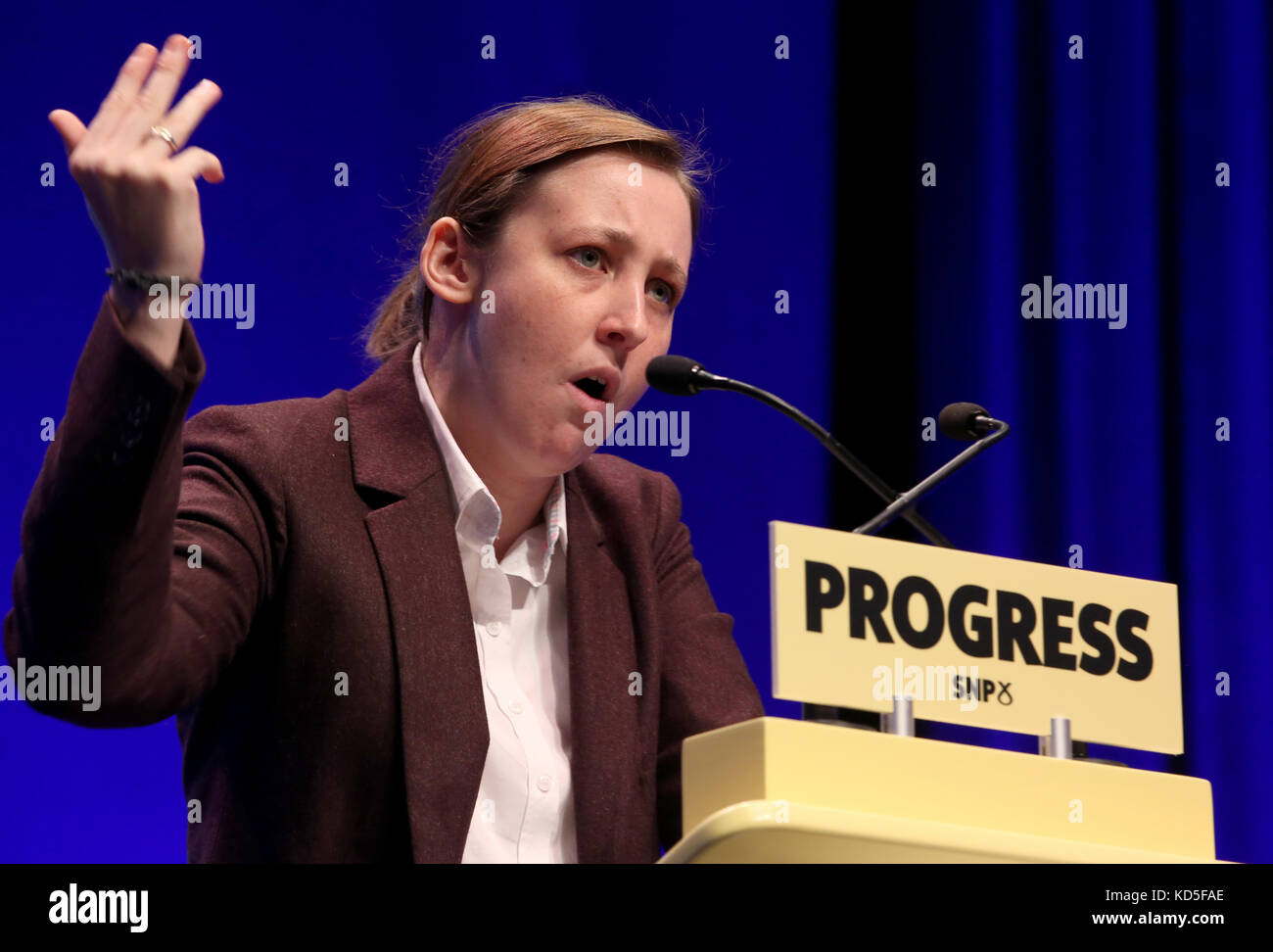 Mhairi Black MP addresses delegates at the Scottish National Party ...