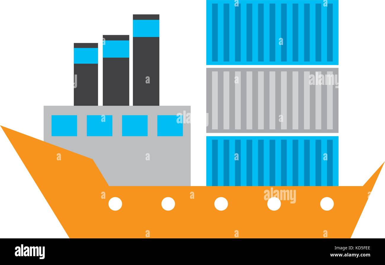 sea transportation logistic freight shipping cargo ship Stock Vector ...