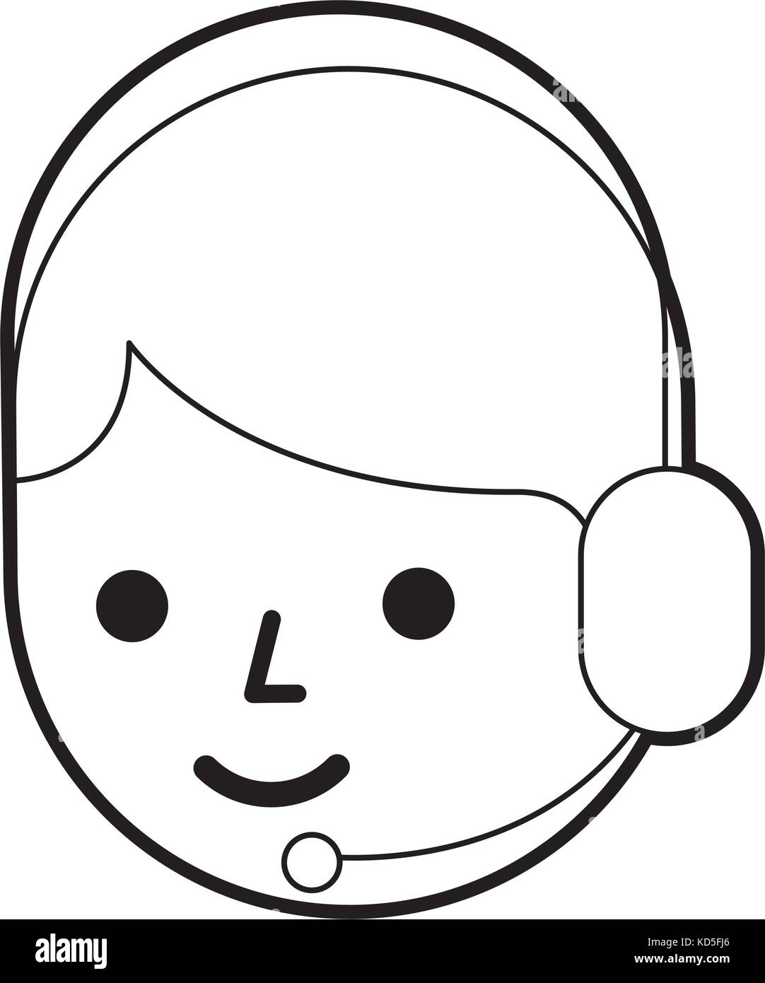 cartoon operator call center using headphones microphone Stock Vector ...