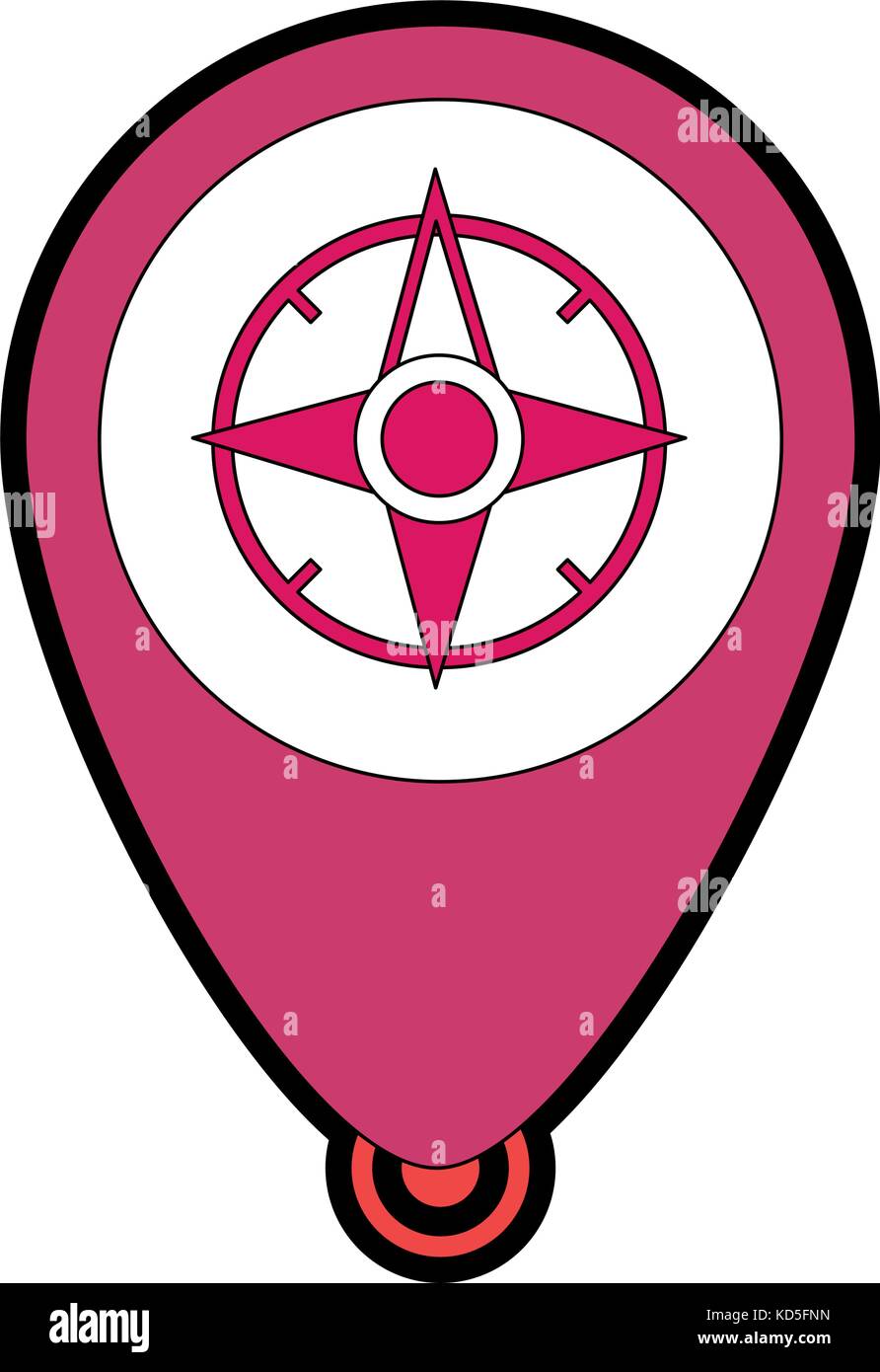 pointer location with compass vector illustration design Stock Vector ...